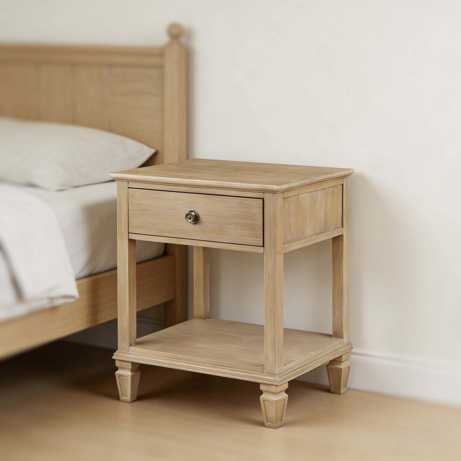 Modern Night Stand with Drawers Elegant Solid Wood Nightstand ...