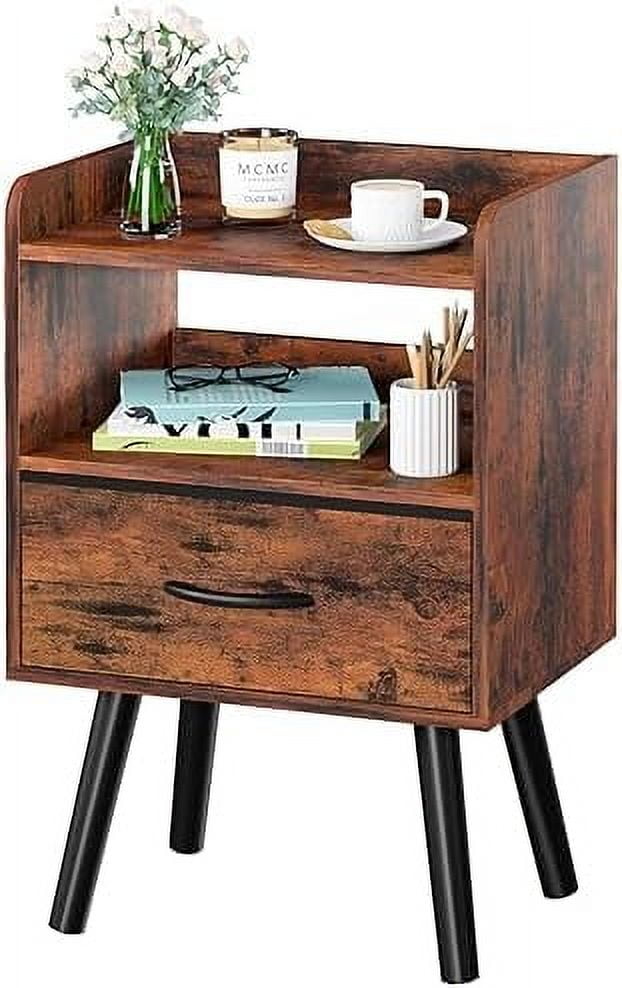 Modern Nightstand with Drawer, Bedside Tables, Mid Century Nightstands ...