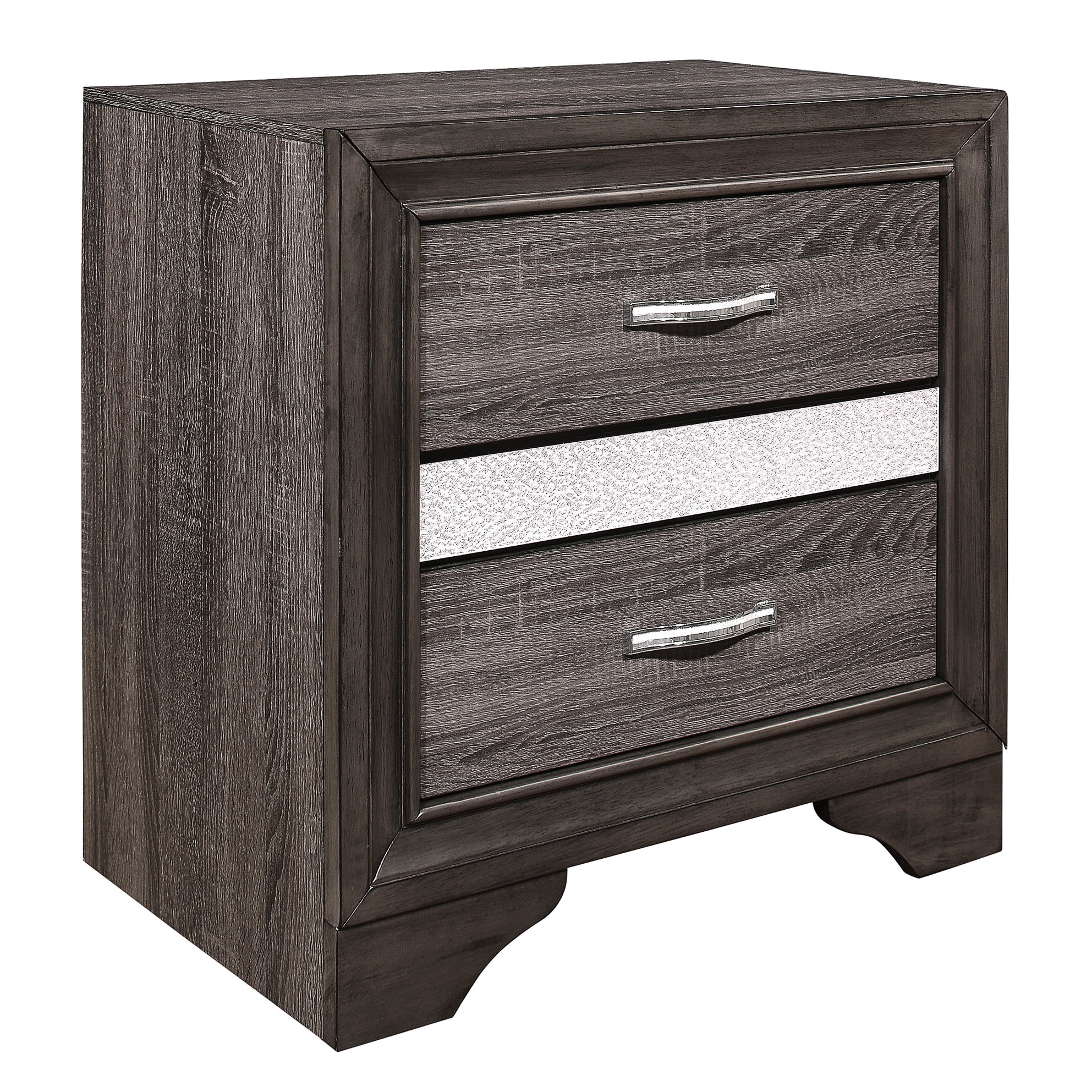 Modern Nightstand With Hidden Jewelry Box - 26" Width, 3 Drawers, No ...
