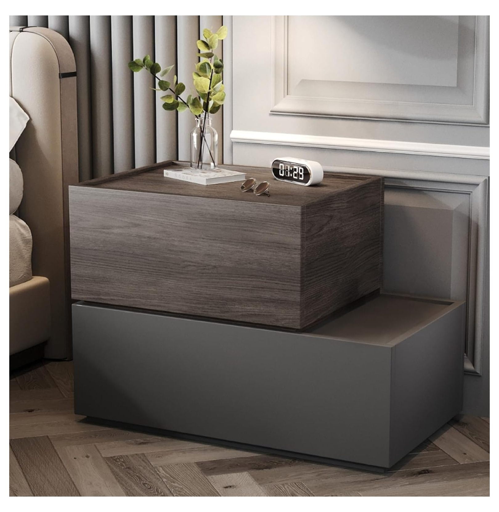 Modern Nightstand Stackable Storage Drawers, Modular Bedroom Furniture ...