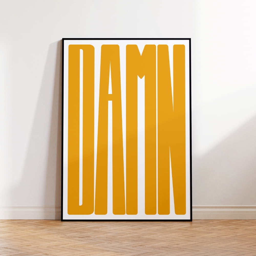 Modern Nordic Minimalist DAMN Quotes Black Red Wall Art Canvas Painting ...