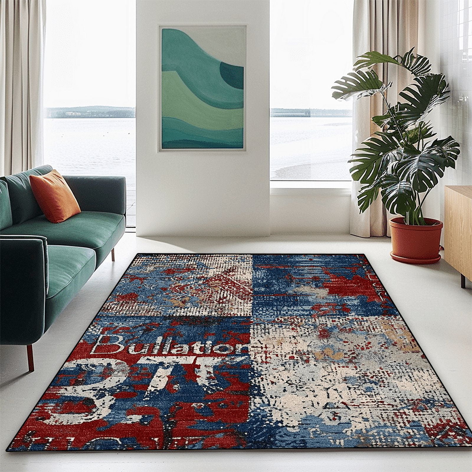 Modern Nordic Style Abstract Carpet Home Bedroom Bed Side Large Area ...