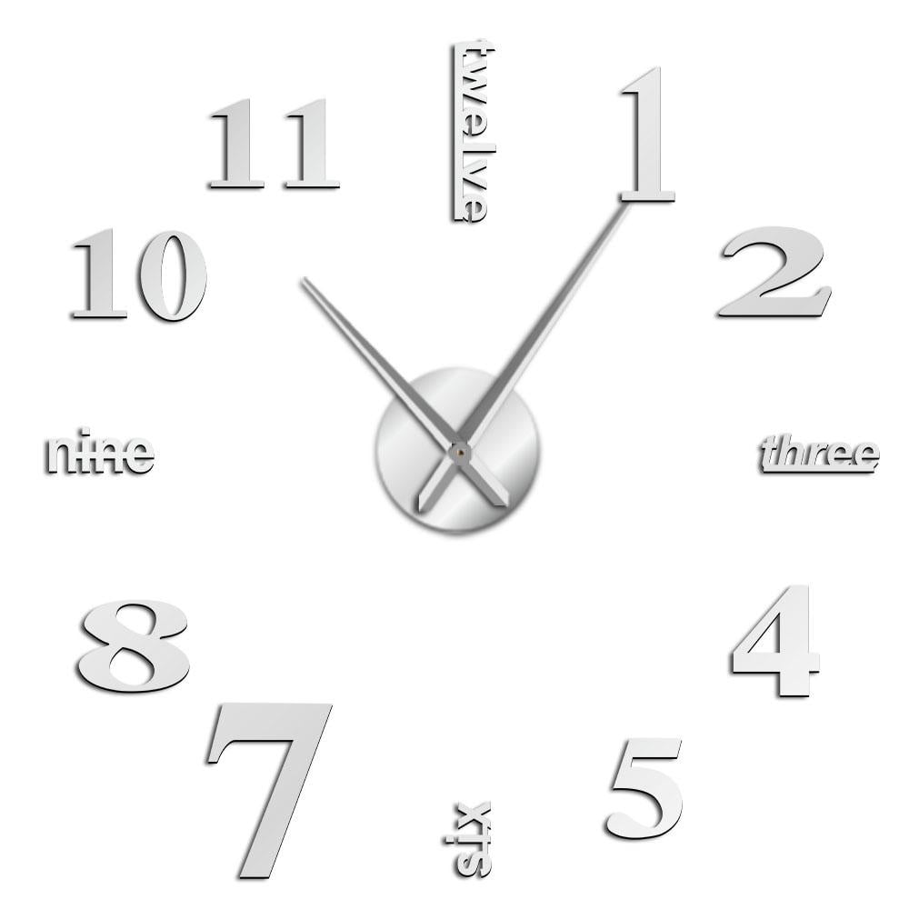 Modern Numbers Frameless Wall Clock Stickers, DIY Modern Decorative ...