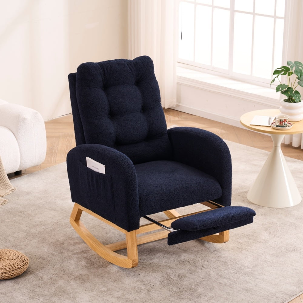 Modern Nursery Rocking Chair with Footrest,Modern Glider Chair with ...