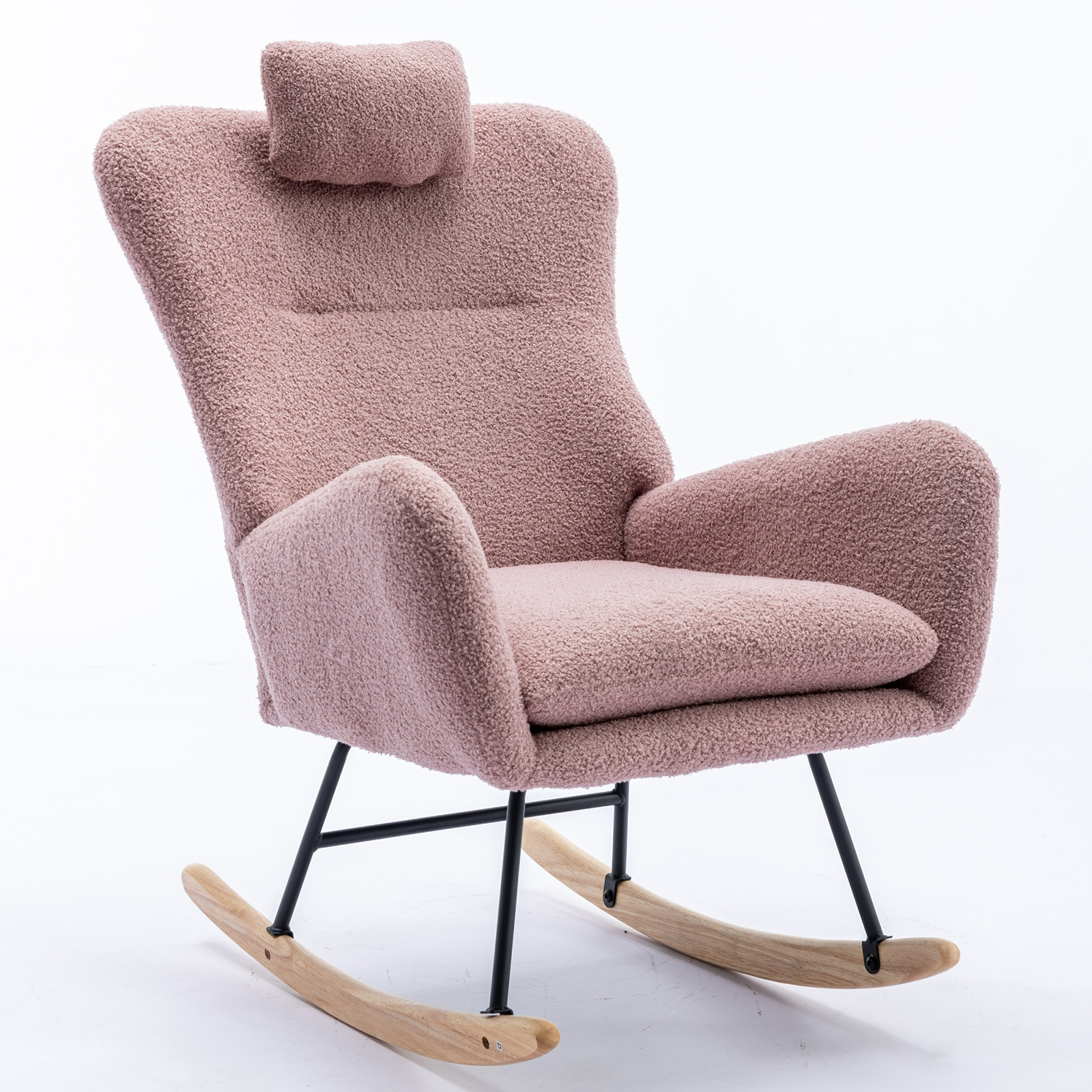 Modern Nursery Rocking Chair Soft Upholstered Teddy Rocker Accent ...