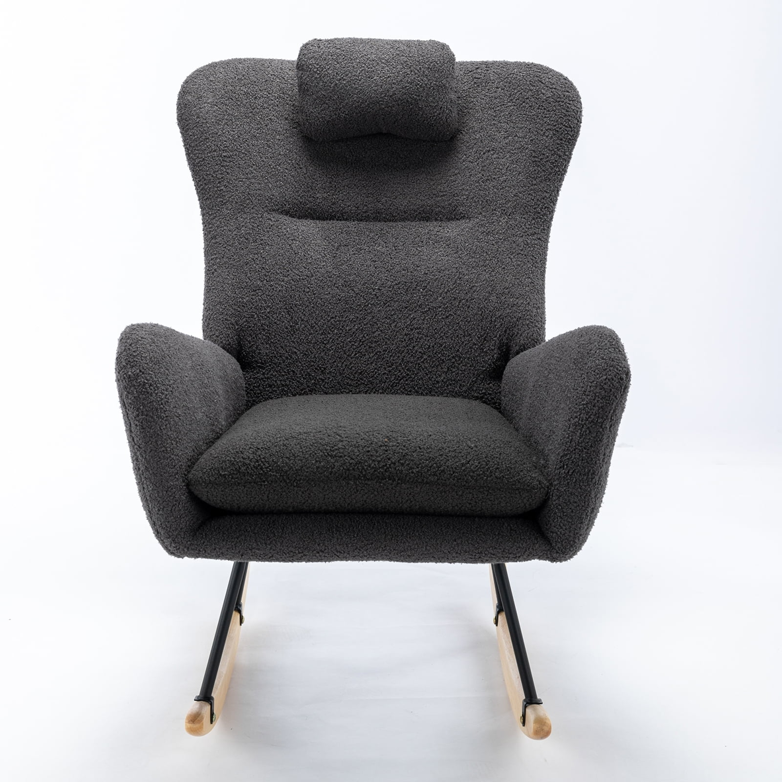 Modern Nursery Rocking Chair Soft Upholstered Teddy Rocker Accent ...