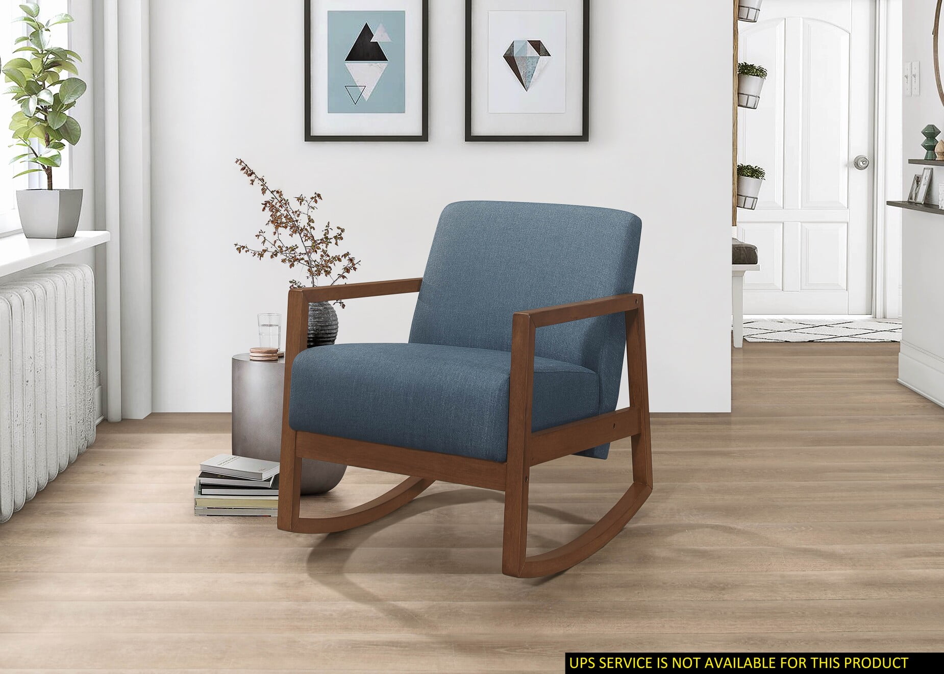 Modern Nursery Rocking Chair with Hardwood Frame,Soft Upholstery Rocker ...