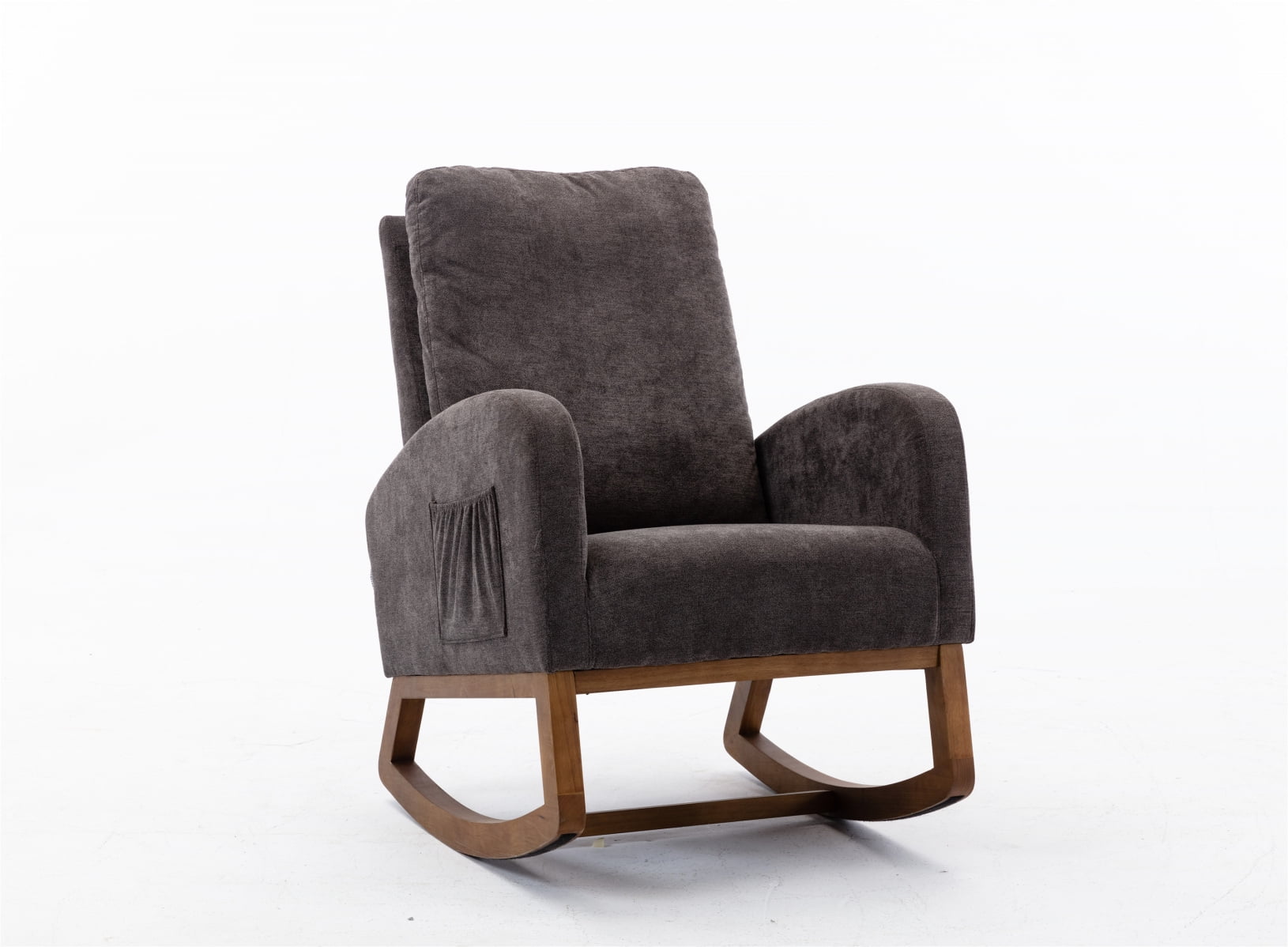 Modern Nursery Rocking Chair with High Backrest and Comfortable ...