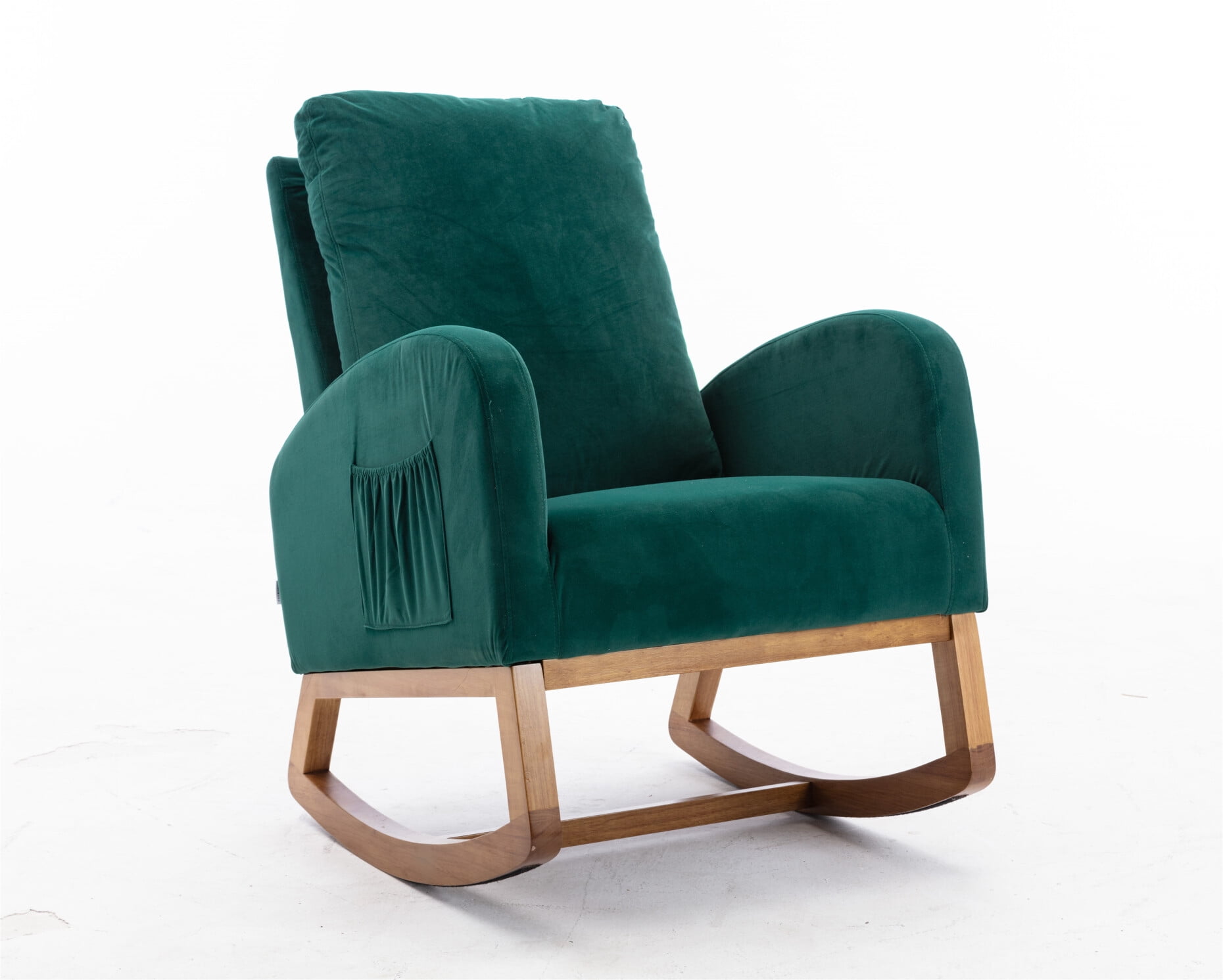 Modern Nursery Rocking Chair with High Backrest and Comfortable ...