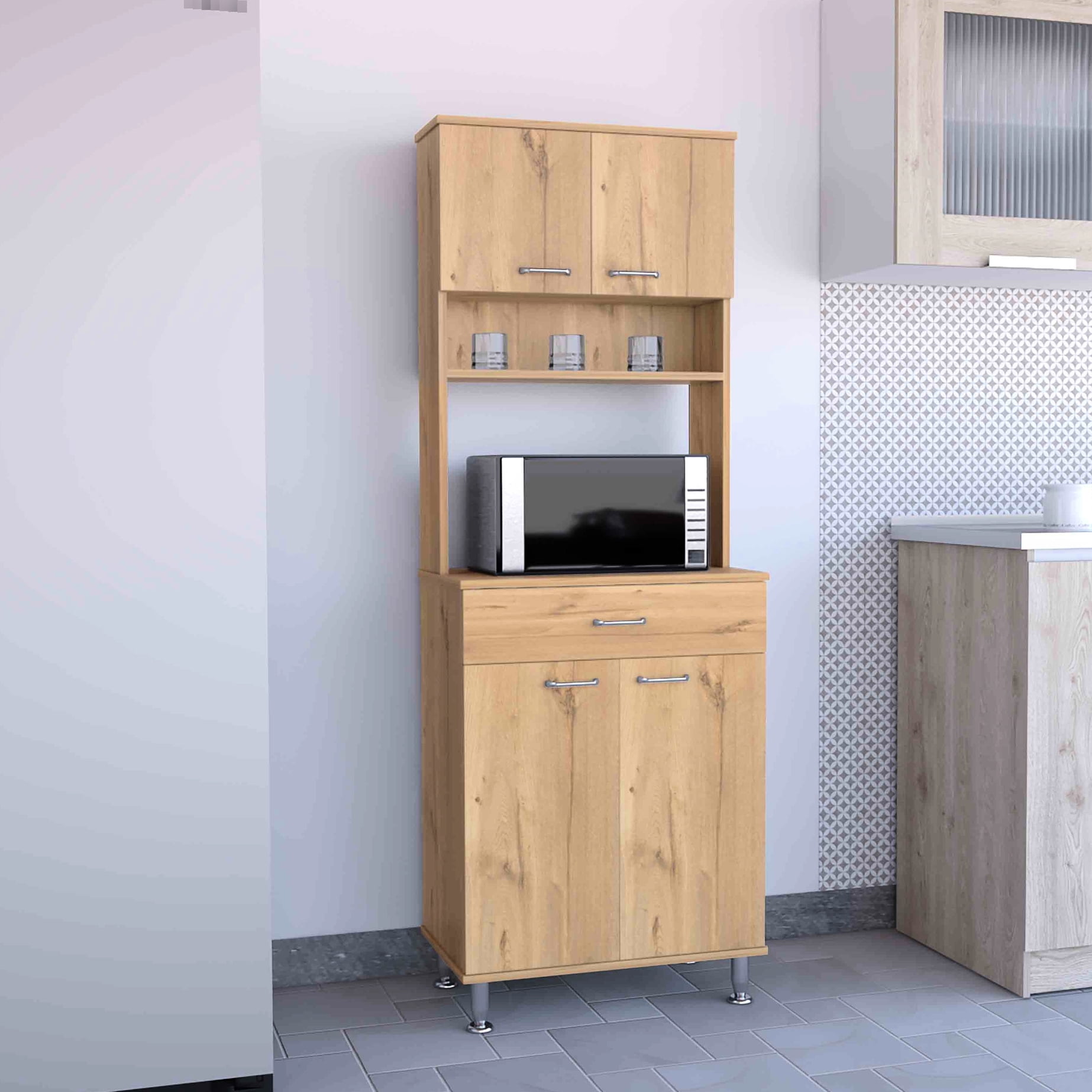 Modern Oak Kitchen Cabinet - Spacious Countertop For Cooking, Closed ...