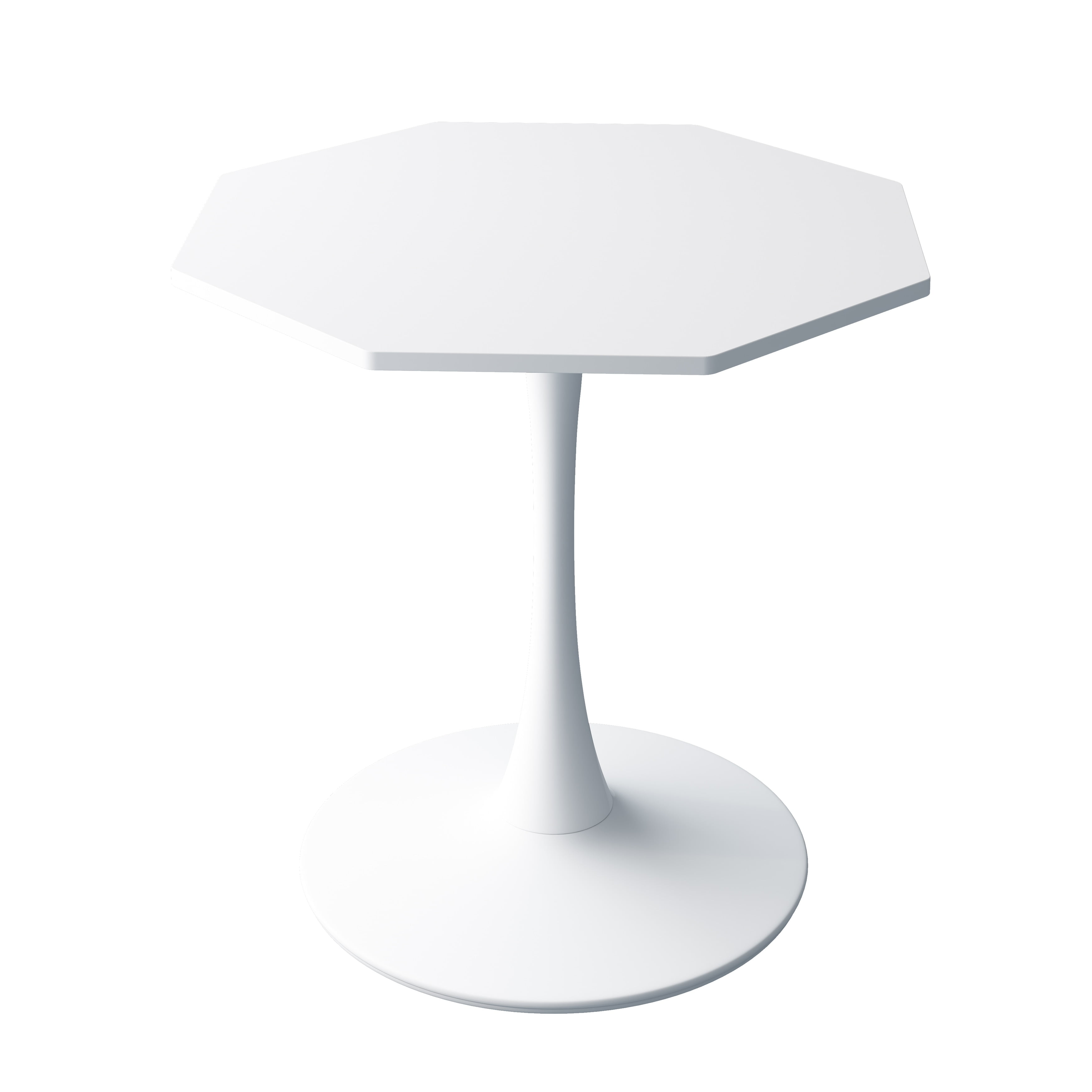 Modern Octagonal Dining Table,Metal Base,for Dining Room White ...