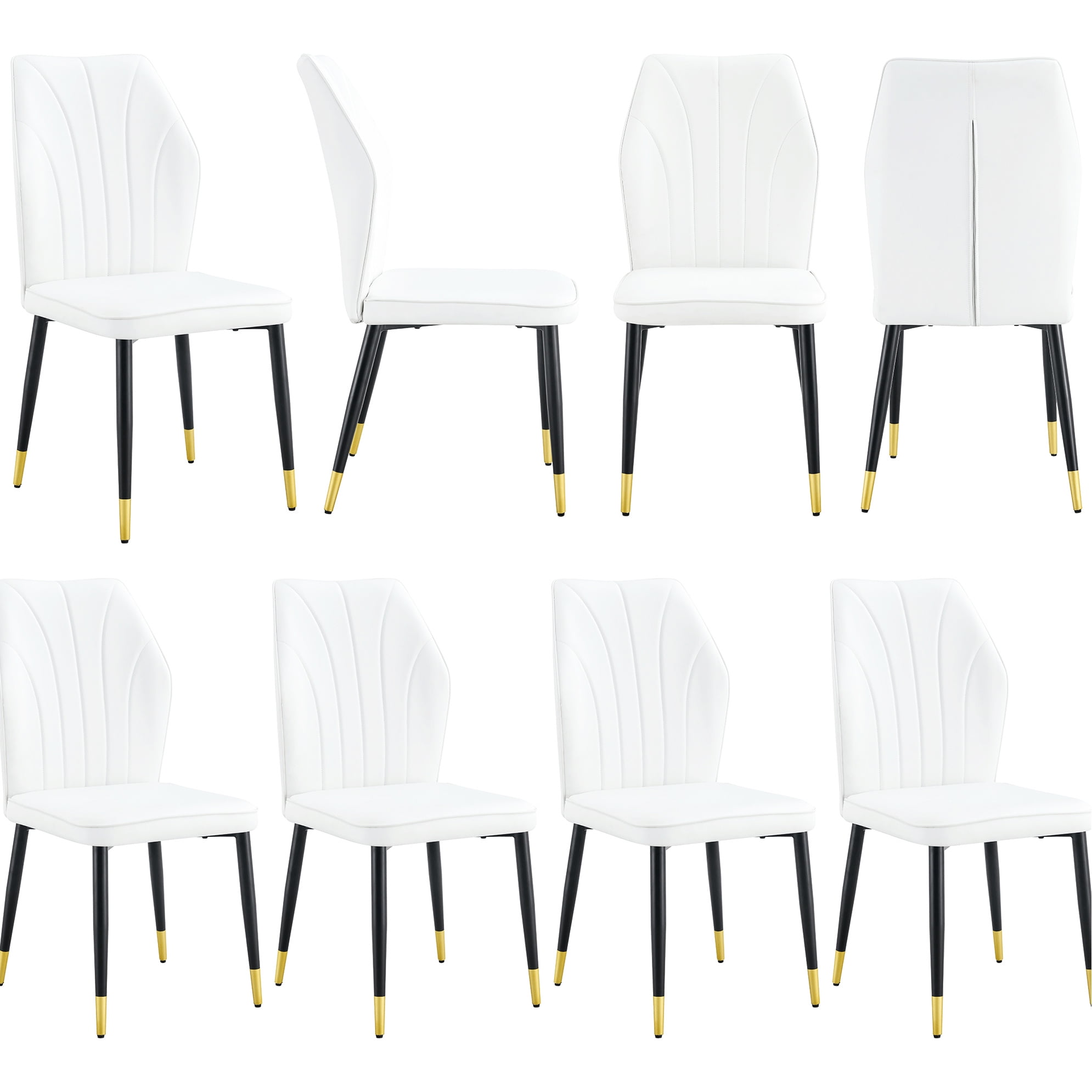 Modern Office Chairs With Pu Upholstery And Stable Metal Legs White ...