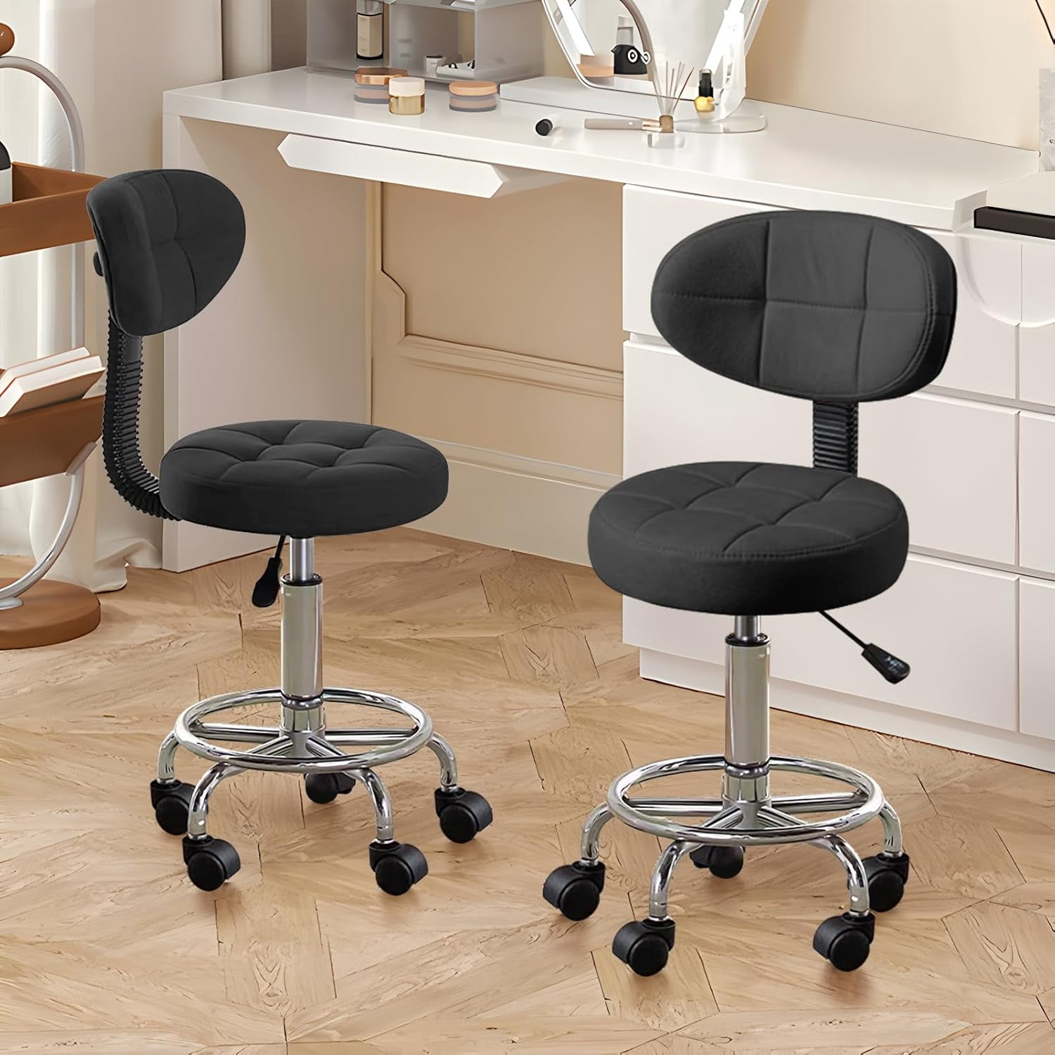 Modern Office Desk Chair Rolling Stool Computer Chair with Low Back ...