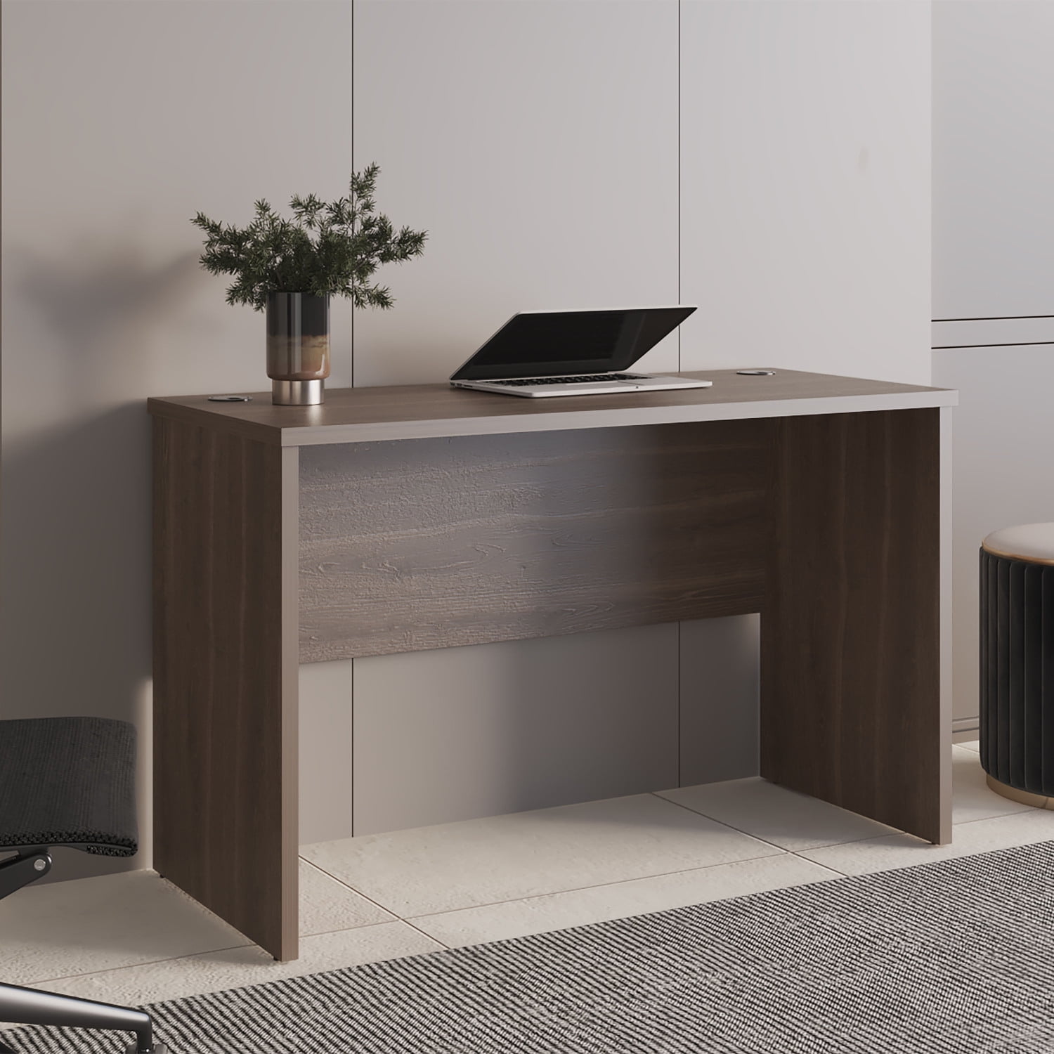 Modern Office Writing Desk, 30" H Minimalist Design, Engineered Wood ...