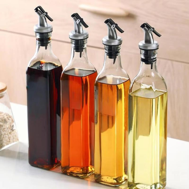 Modern Oil Dispenser Bottle, 1/2/4 Counts Clear Glass Olive Oil ...