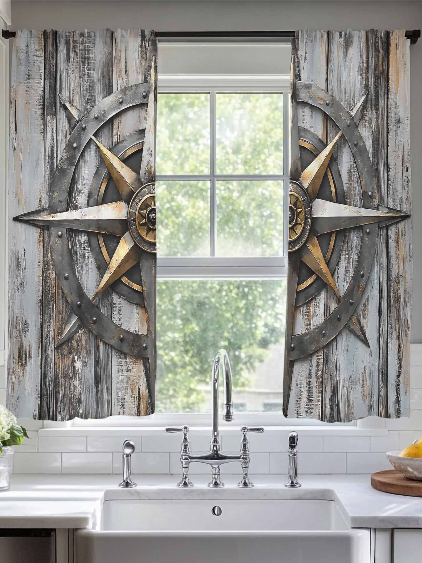 Modern Oil Painting Sheer Curtains for Living Room Bedroom Farmhouse Art Sheer Curtains 72 Inch ...