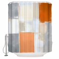 Modern Orange Beige Bathroom Shower Curtains with 12 Hooks Polyester ...