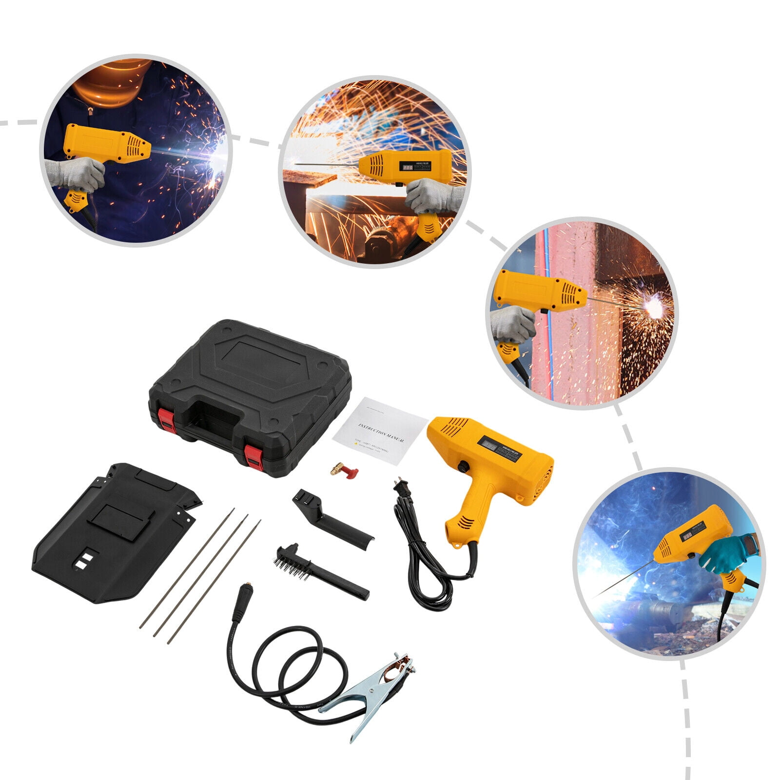 Modern Orange Handheld Welding Machine Portable Digital Welder Gun 110V ...