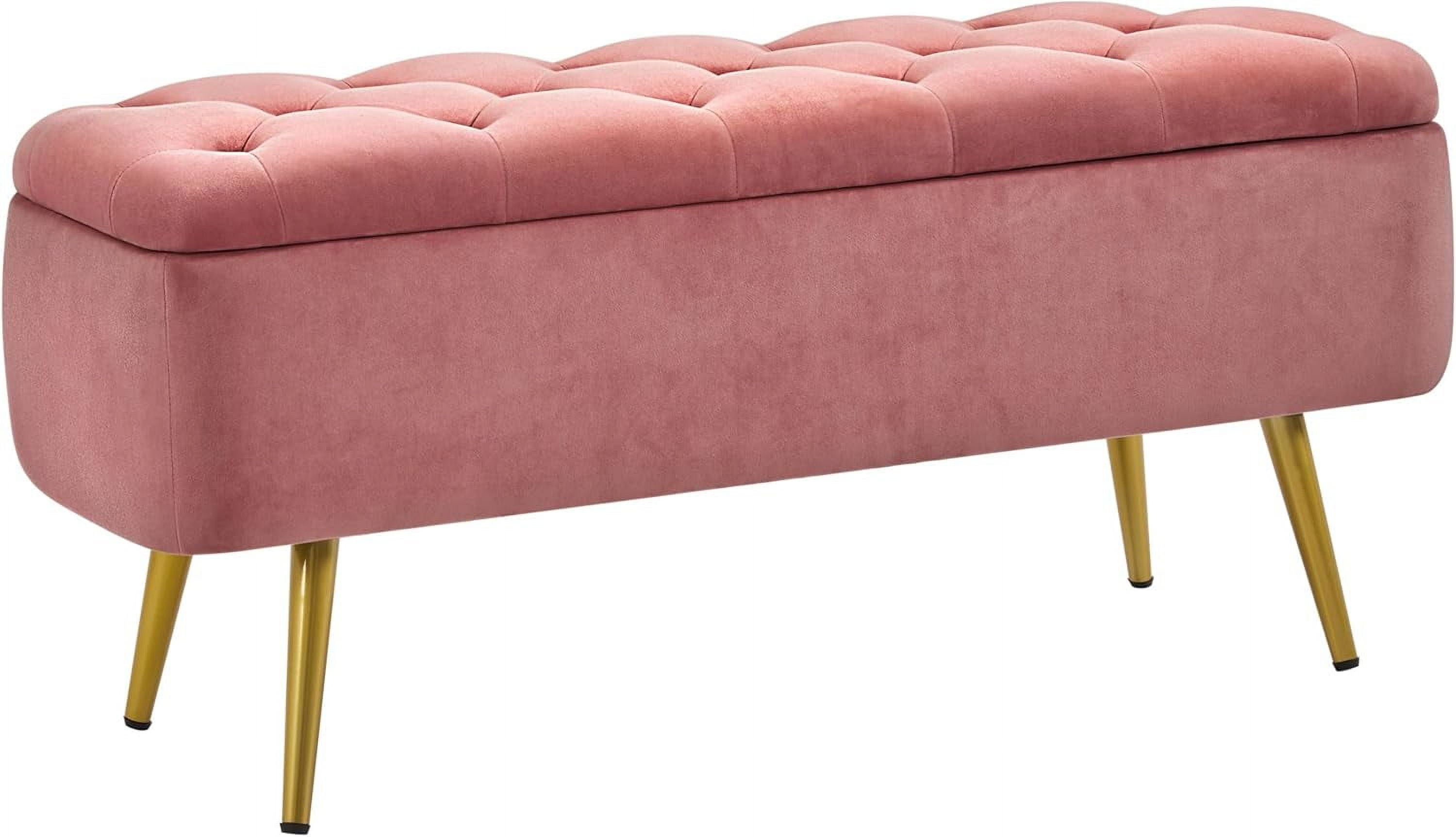 Modern Ottoman Footstool Bench with Storage Bench, Upholstered Bedroom ...