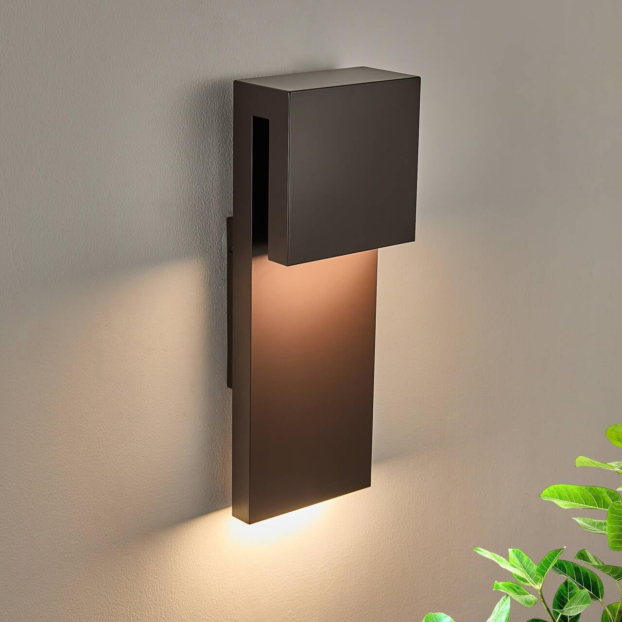 Modern Outdoor Indoor Integrated LED Wall Sconce, 2-Light Total 17W ...