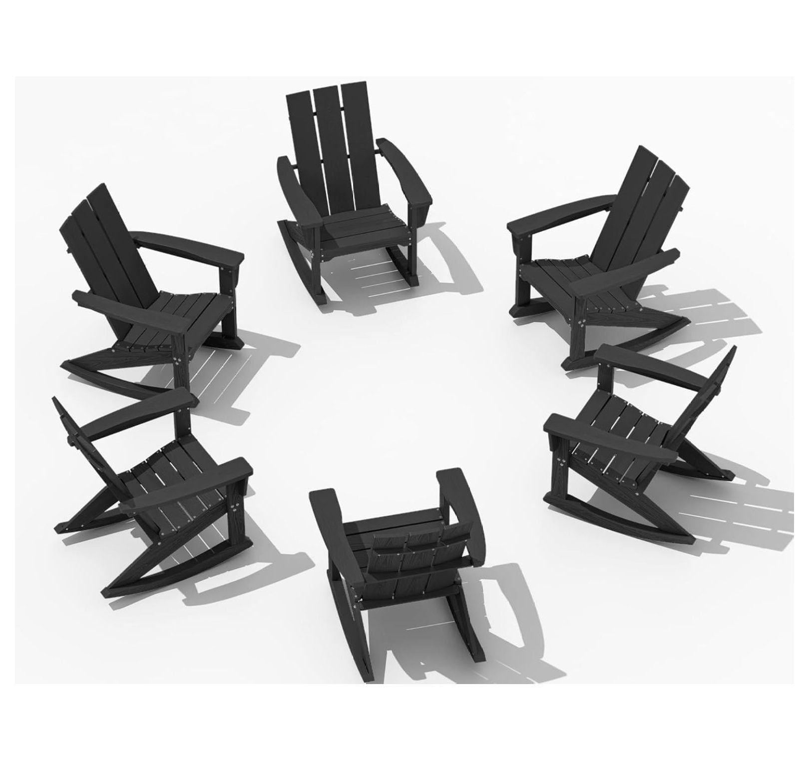 Modern Outdoor Rocking Chairs Set of 6, Adirondack Rocking Chair for ...