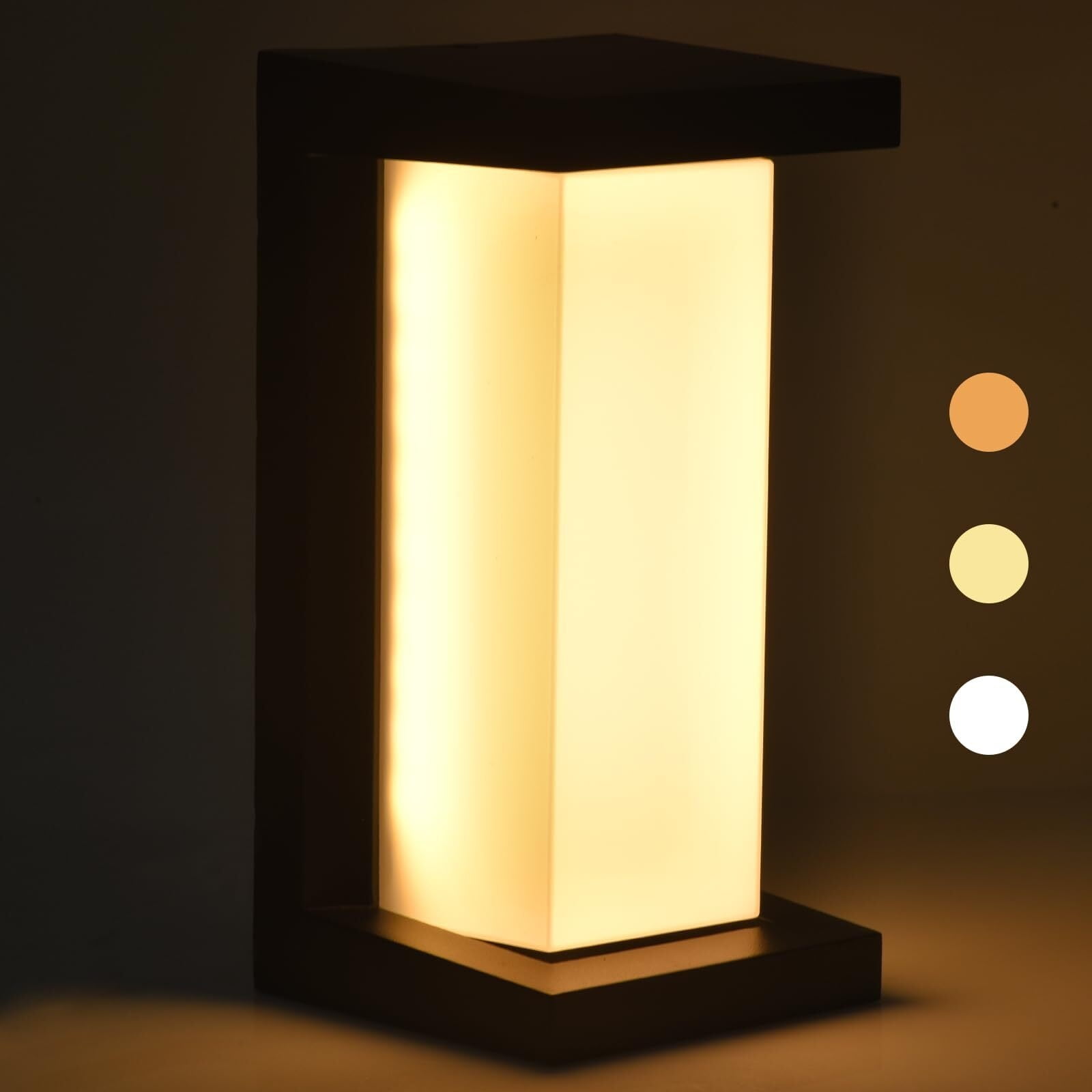 Modern Outdoor Wall Lights 2 Pack, LED Outdoor Porch Lights 3 Colors ...