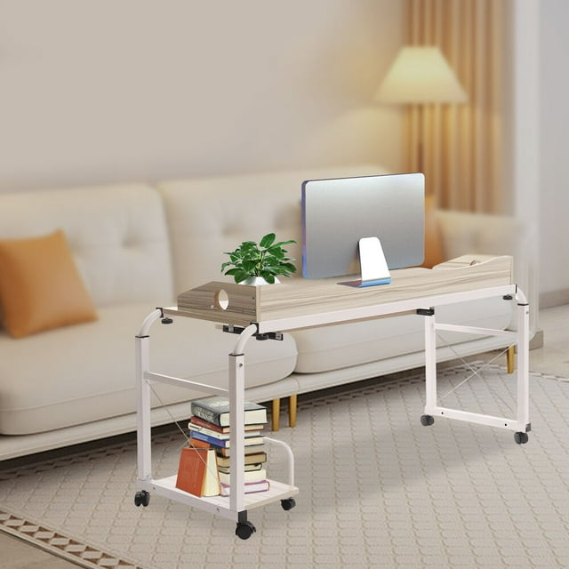 Modern Overbed Table Desk Rolling Height Adjustable Laptop Computer ...