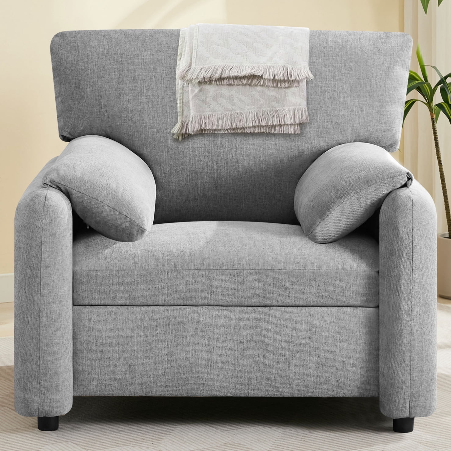 Modern Oversized Armchair, 39" Wide Chenille Single Sofa Chair with ...