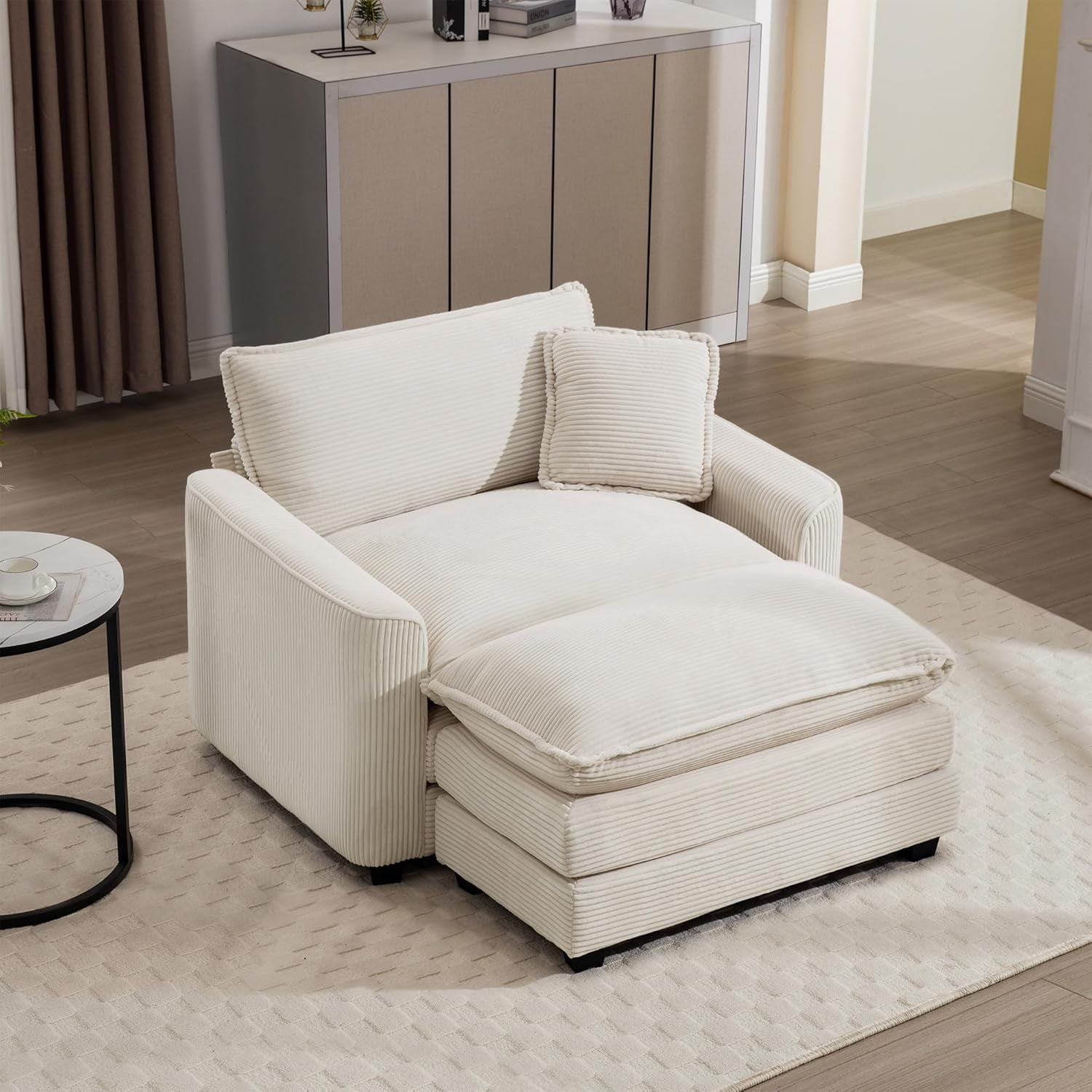 Modern Oversized Chaise Lounge Chair Indoor,Corduroy Large Armchair ...