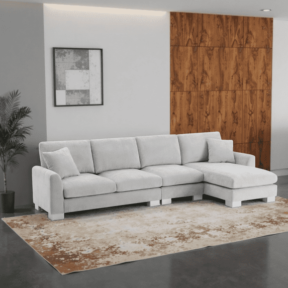 Modern Oversized L-Shaped Reclining Sectional Sofa with Chaise Lounge 5 ...