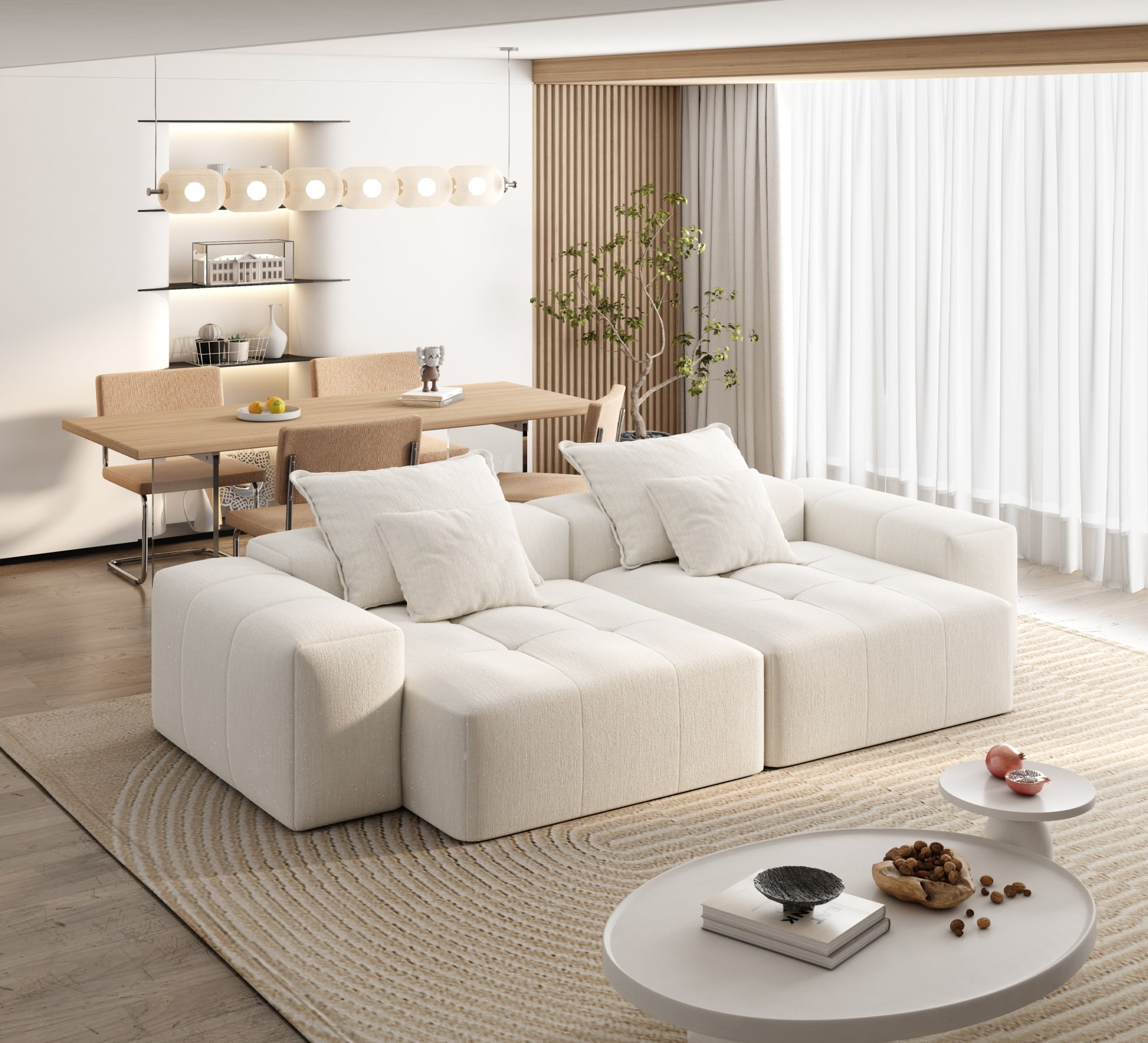 Modern Oversized Modular Sectional Sofa with 2 Chaise Lounges and 2 ...