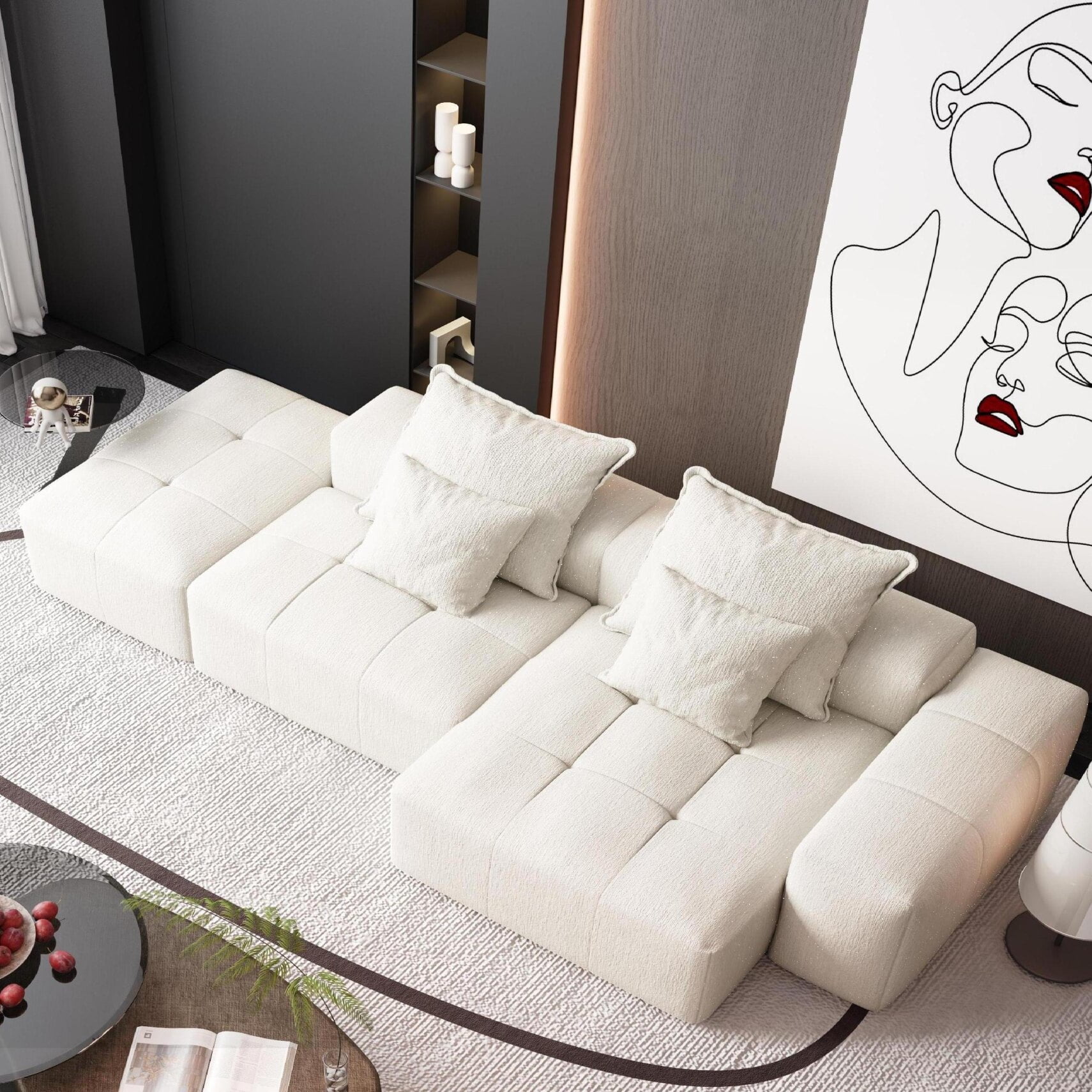 Modern Oversized Modular Sectional Sofa with Customizable ...