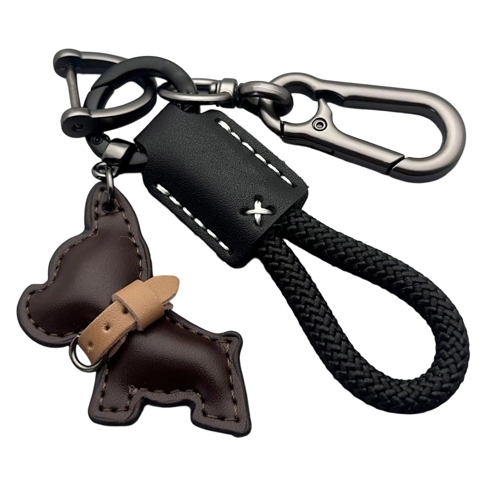 Modern PU Leather French Dog Key Rings Multipurpose Key Organizers ...