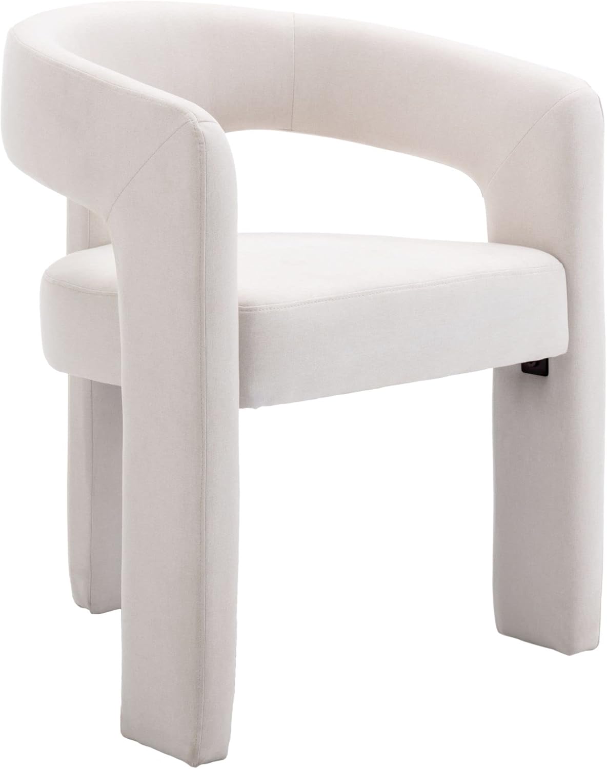 Modern PU Leather Upholstered Dining Chairs with Open-Back, Cute Barrel ...