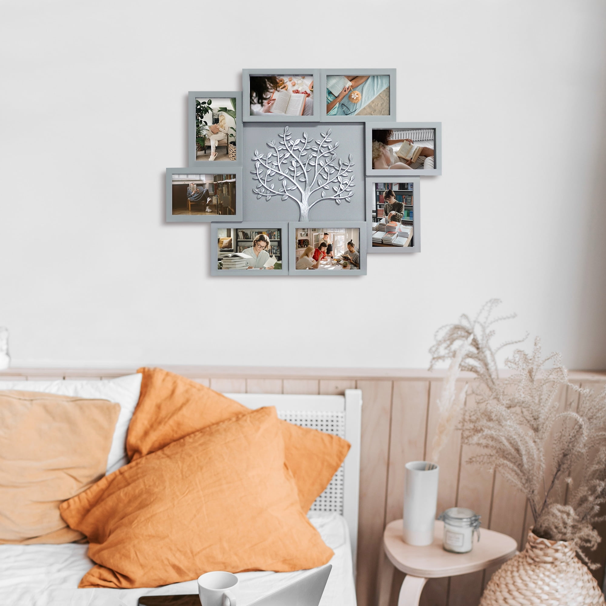 Modern PVC Grey Gallery Collage Frame Set Display Your Memories ...