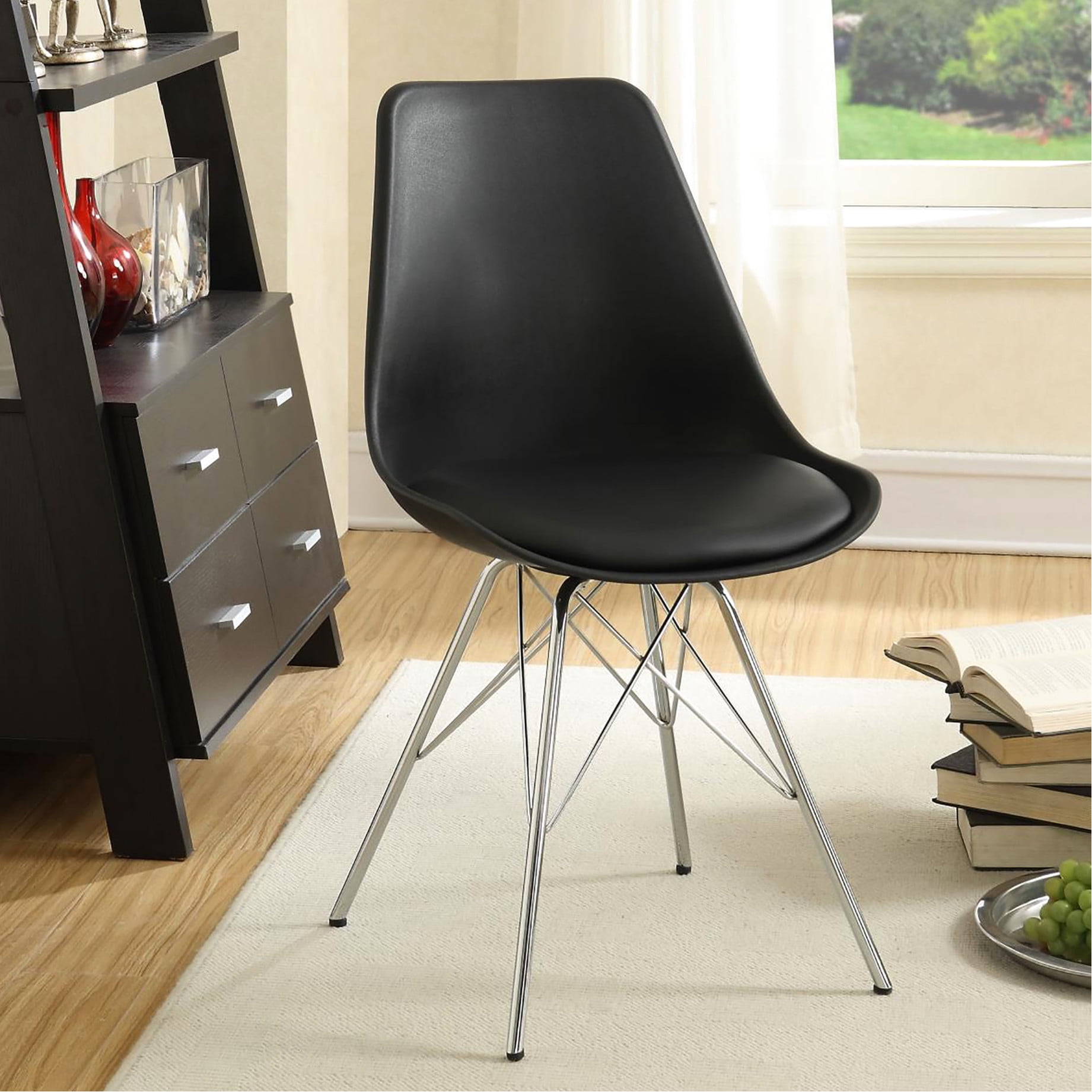 Modern Padded Dining Side Chairs | Supportive for Dining | Chrome ...