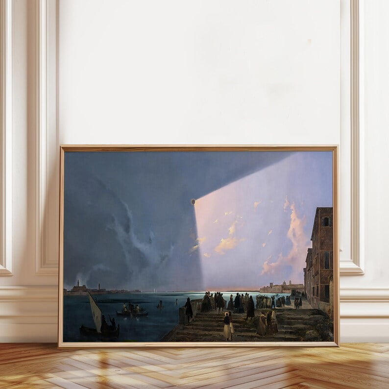 Modern Painting Modern Wall Art Print Modern Print Ippolito Caffi Eclipse Of The Sun In Venice ...