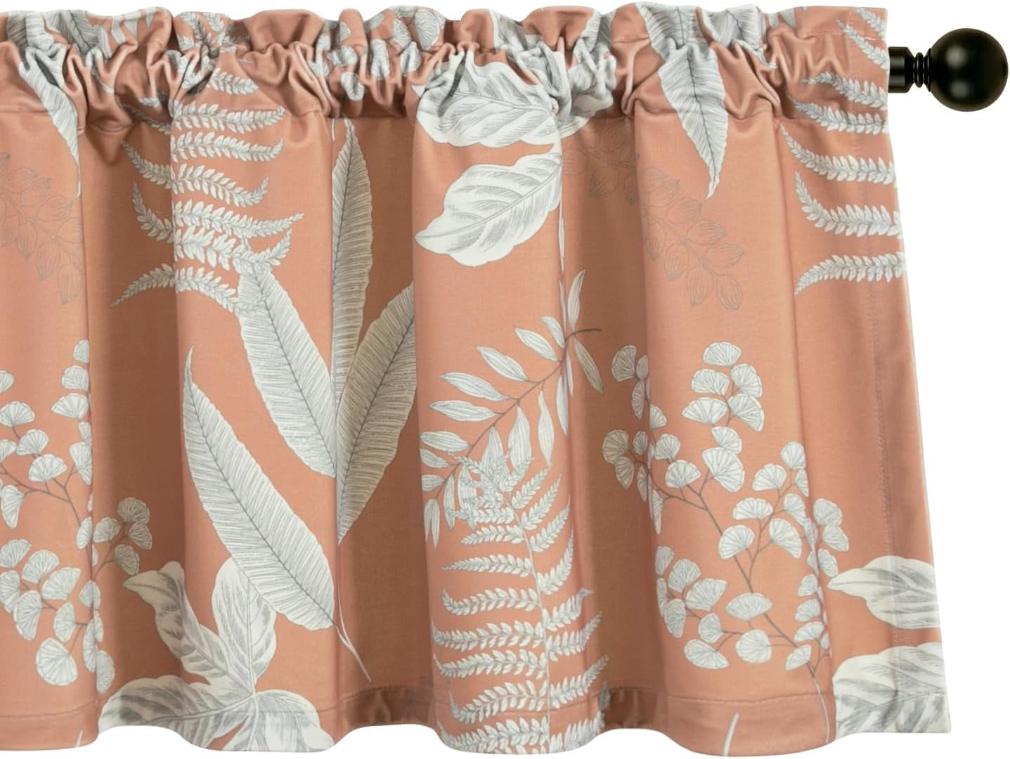 Modern Painting Style Curtain Valance, Leaves Print Velvet Drape ...