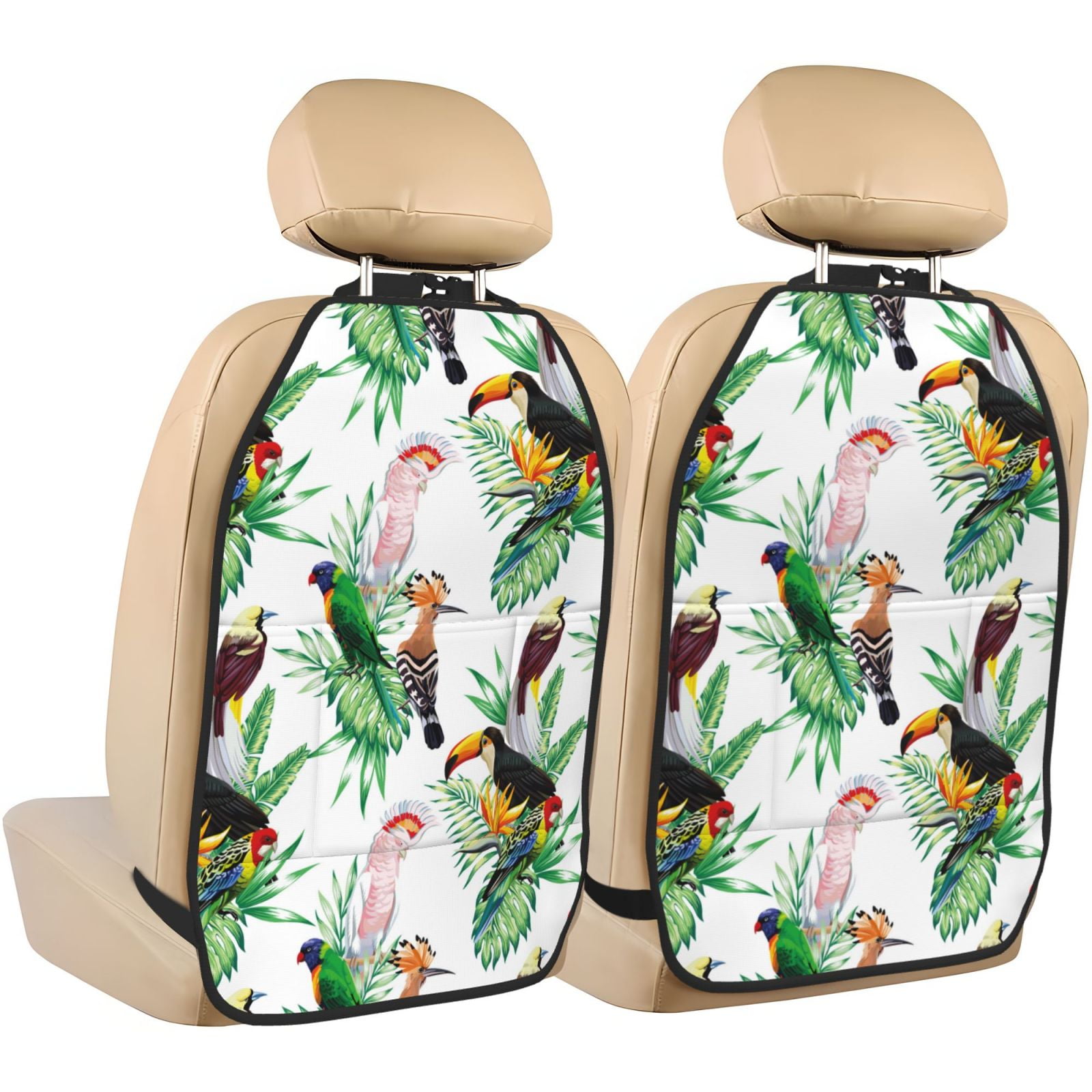 Modern Parrot Toucan Cockatoo BackSeat Car Organiser, Waterproof ...