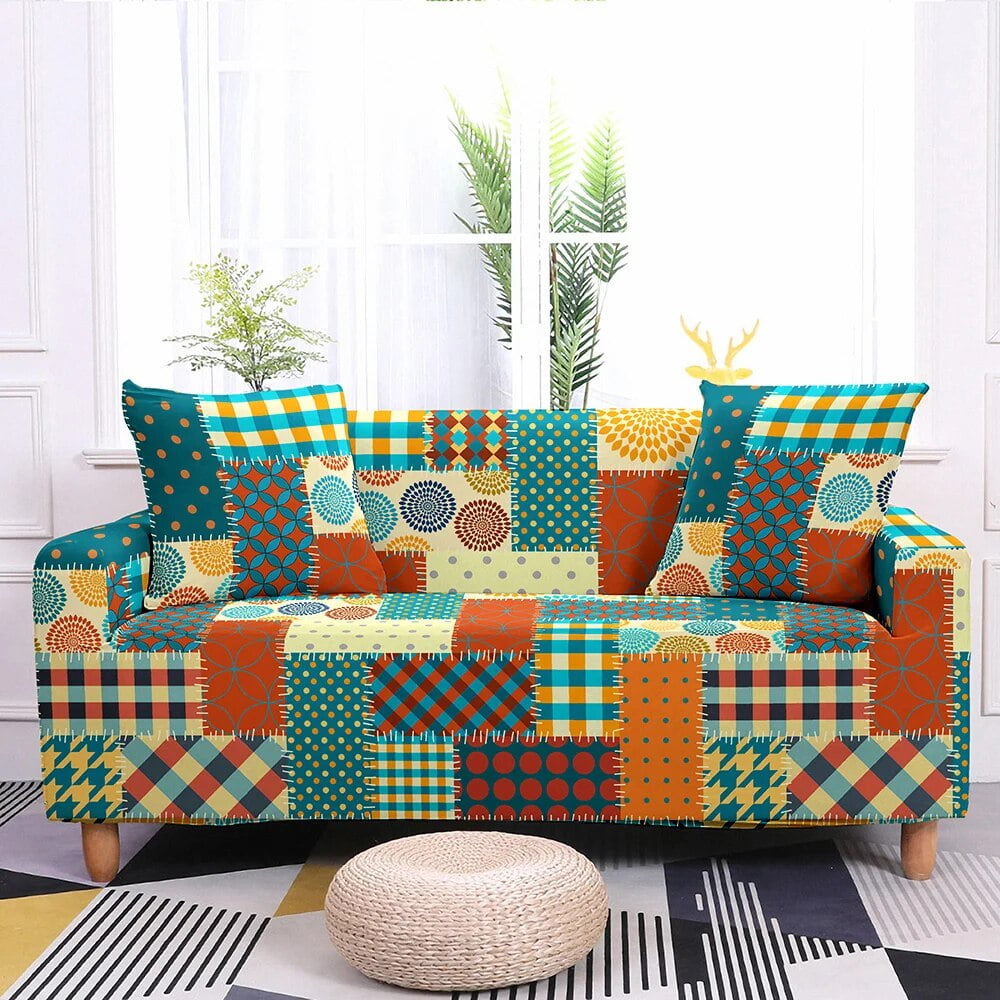 Modern Patchwork Irregular Sofa Cover Fully Packaged Elastic Dustproof ...