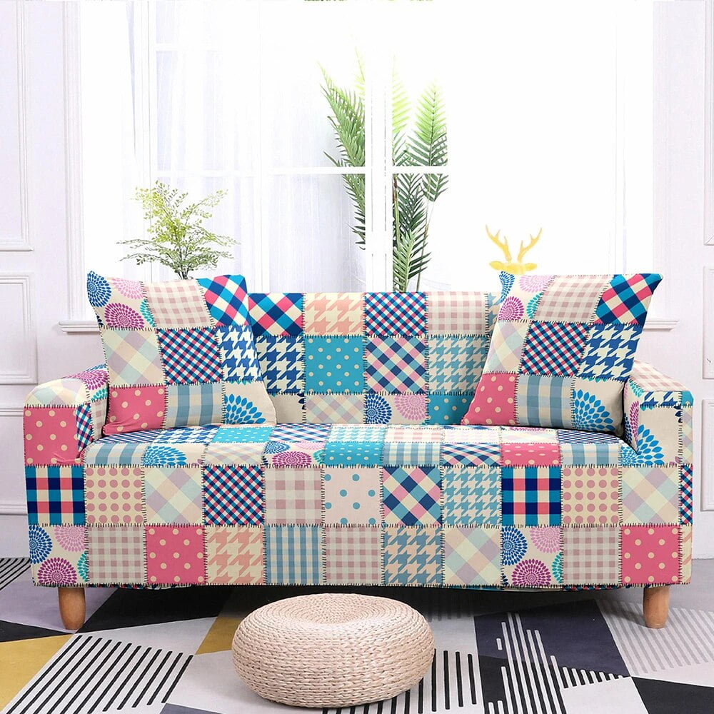 Modern Patchwork Irregular Sofa Cover Fully Packaged Elastic Dustproof ...