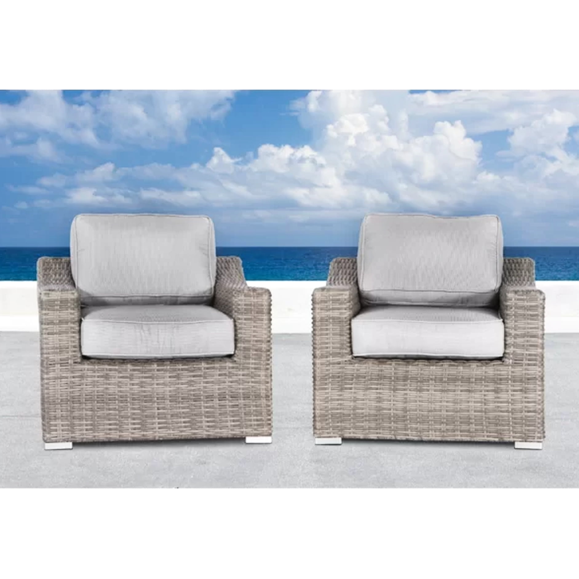 Modern Patio Chair With Cushions - Fully Assembled, Luxury Outdoor ...