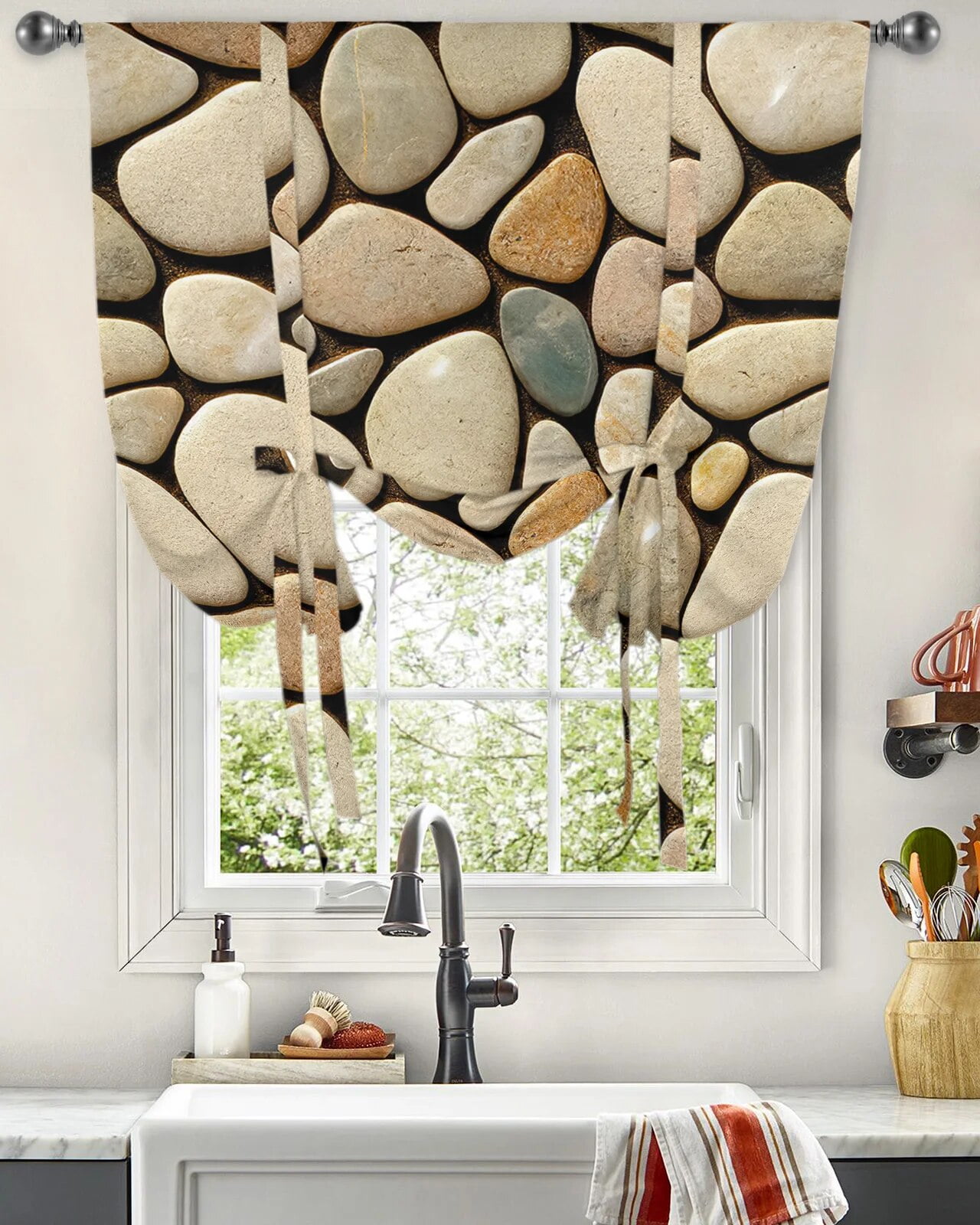 Modern Pebble Texture Brown Window Curtain for Living Room Bedroom ...
