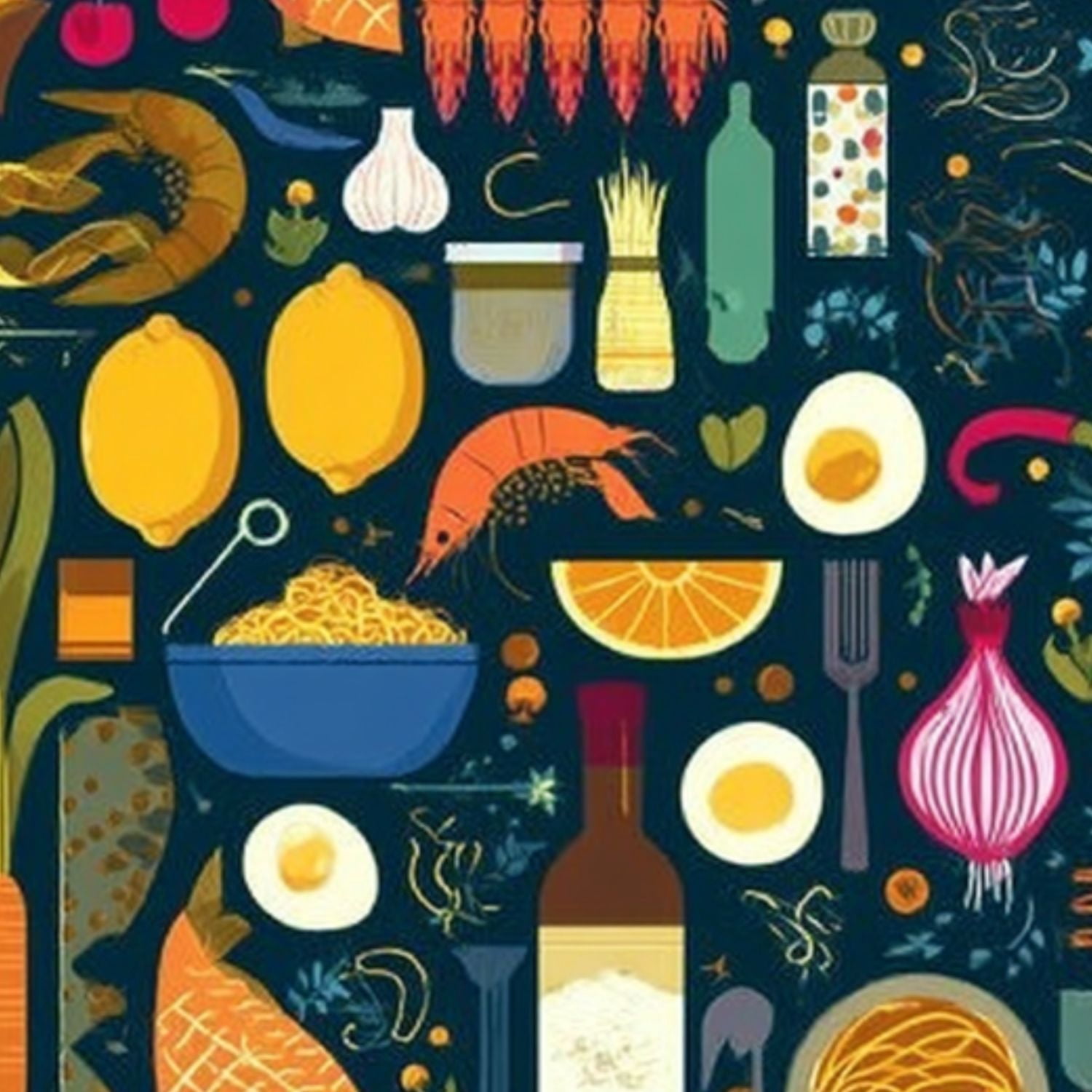 Modern Peel and Stick Wallpaper 17.7in x 9.8ft Colorful Food ...