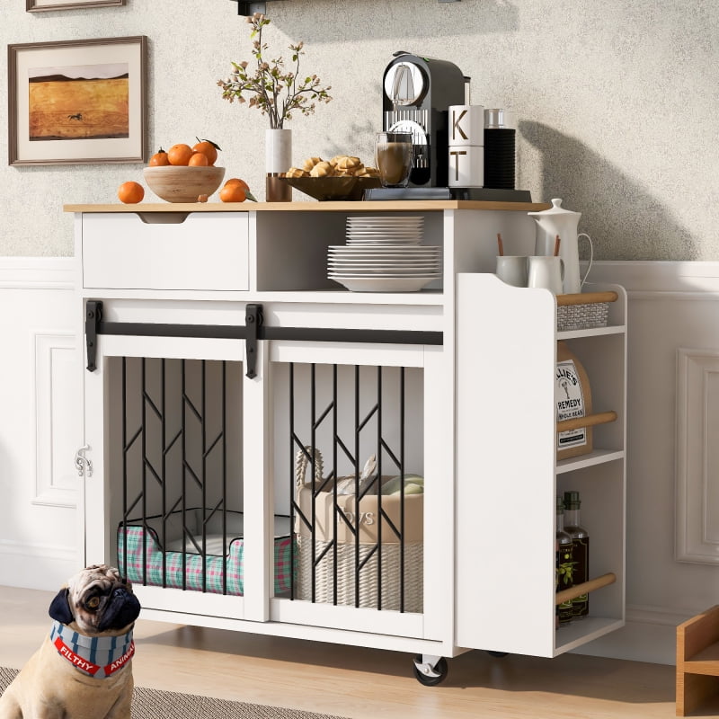 Modern Pet-Friendly Furniture Dog Crate, Kitchen Island End Table with ...