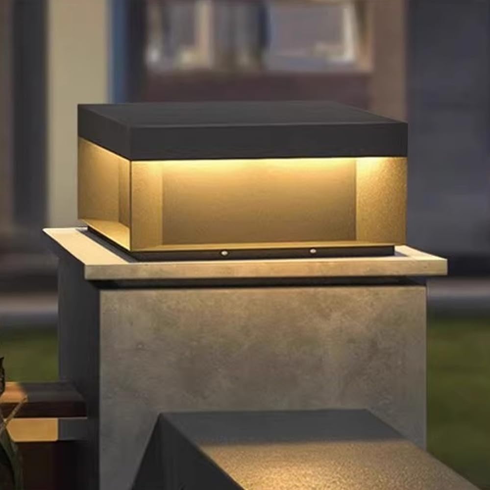 Modern Pillar Lights with LED Warm Lighting IP65 Waterproof Outdoor ...