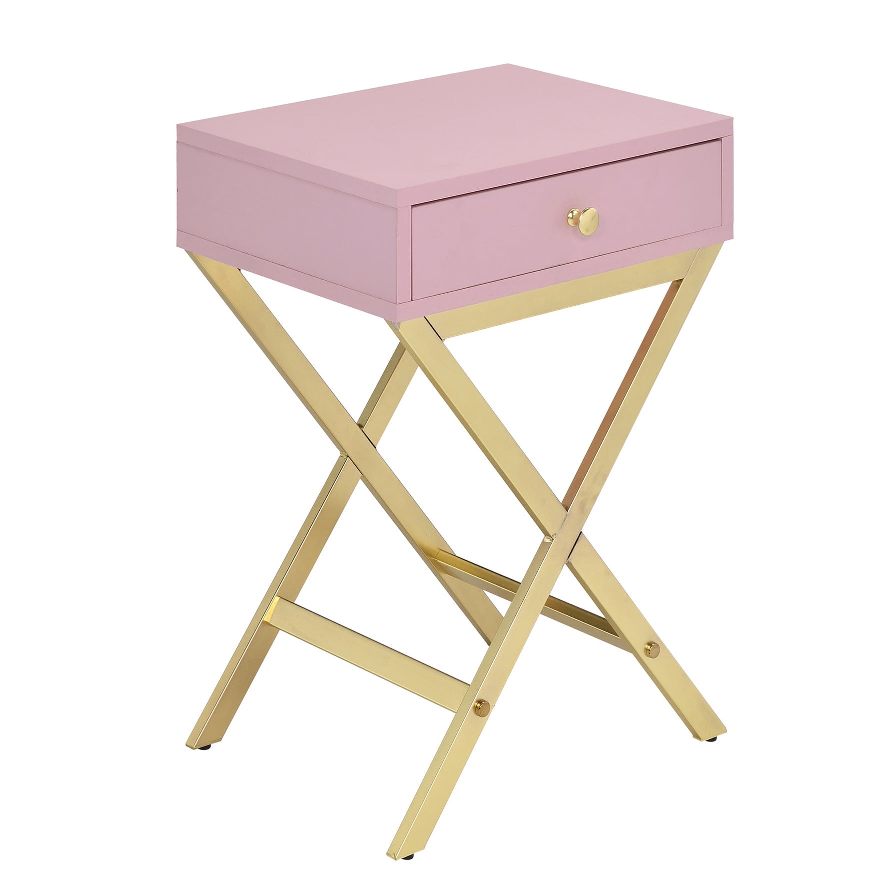 Modern Pink and Gold 1 - Drawer Table - For Small Spaces, Reliable ...