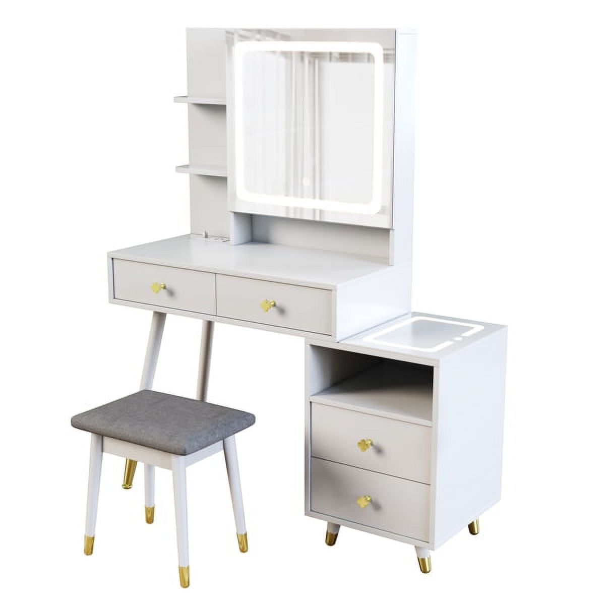 Modern Pitted Particleboard Dressing Table with Melamine Finish, Copper ...