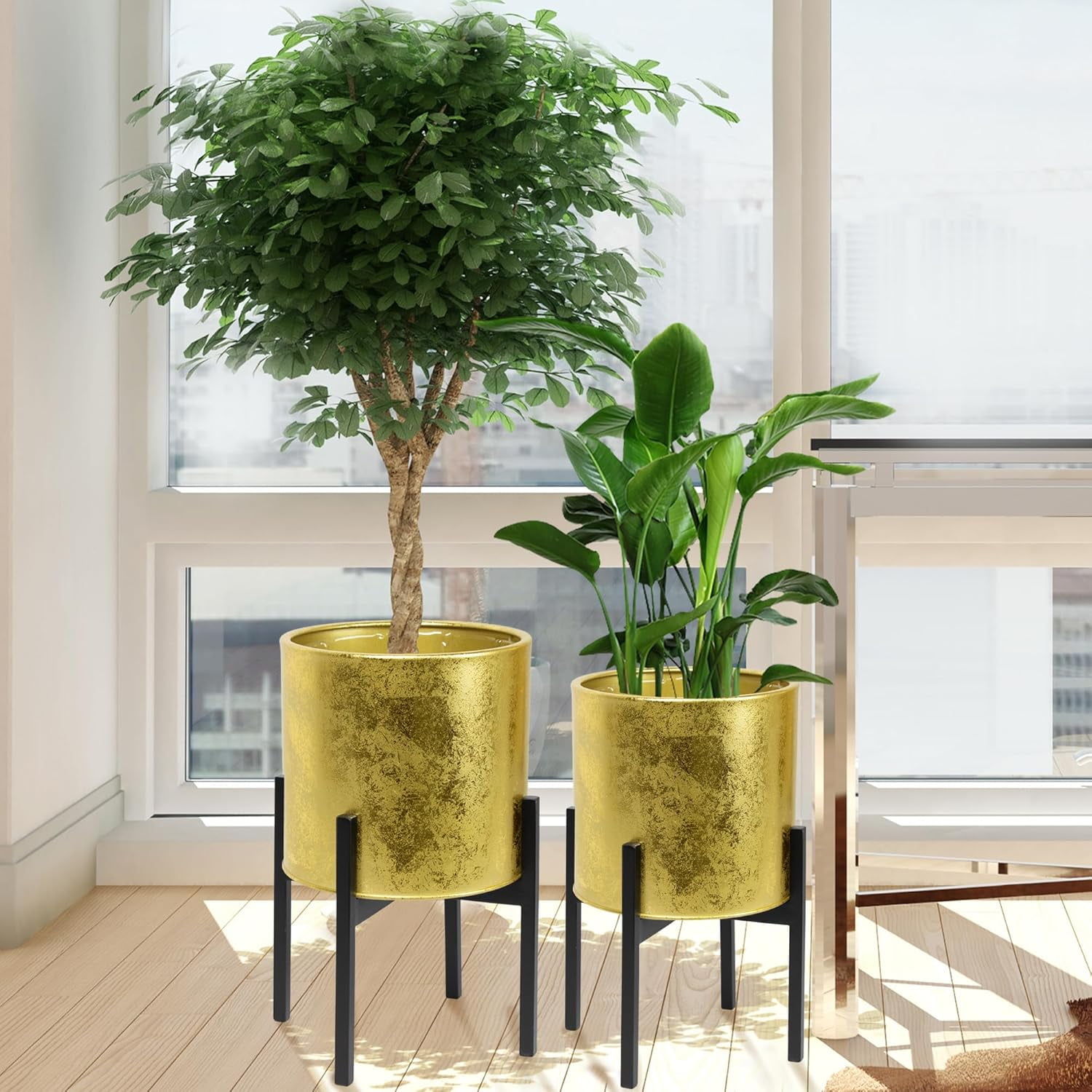 Modern Plant Pots, Indoor Large Planters with Stand, Decorative ...