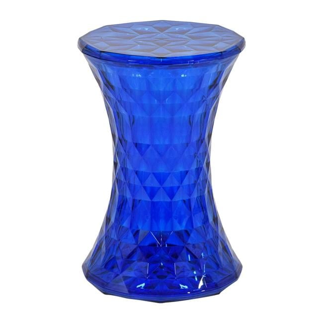 Modern Plastic Clio Side Table - Transparent Blue - 12in. x 12in. x ...